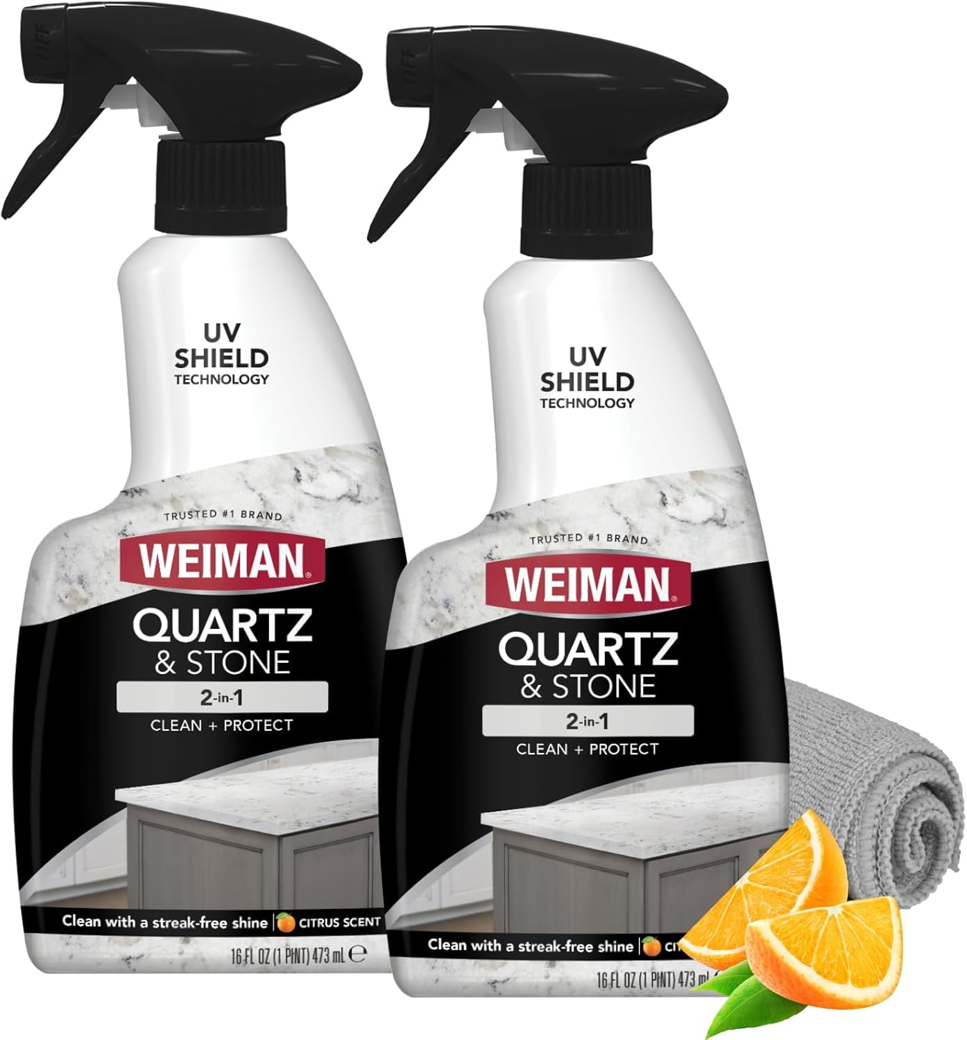 Quartz Countertop Cleaner and Polish (2 Pack w/Micro Towel) Clean and ...