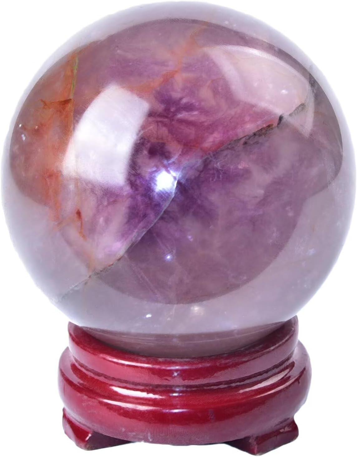 Quartz Crystal Sphere with Natural Mica Fluorite Ball Gemstone Orb ...