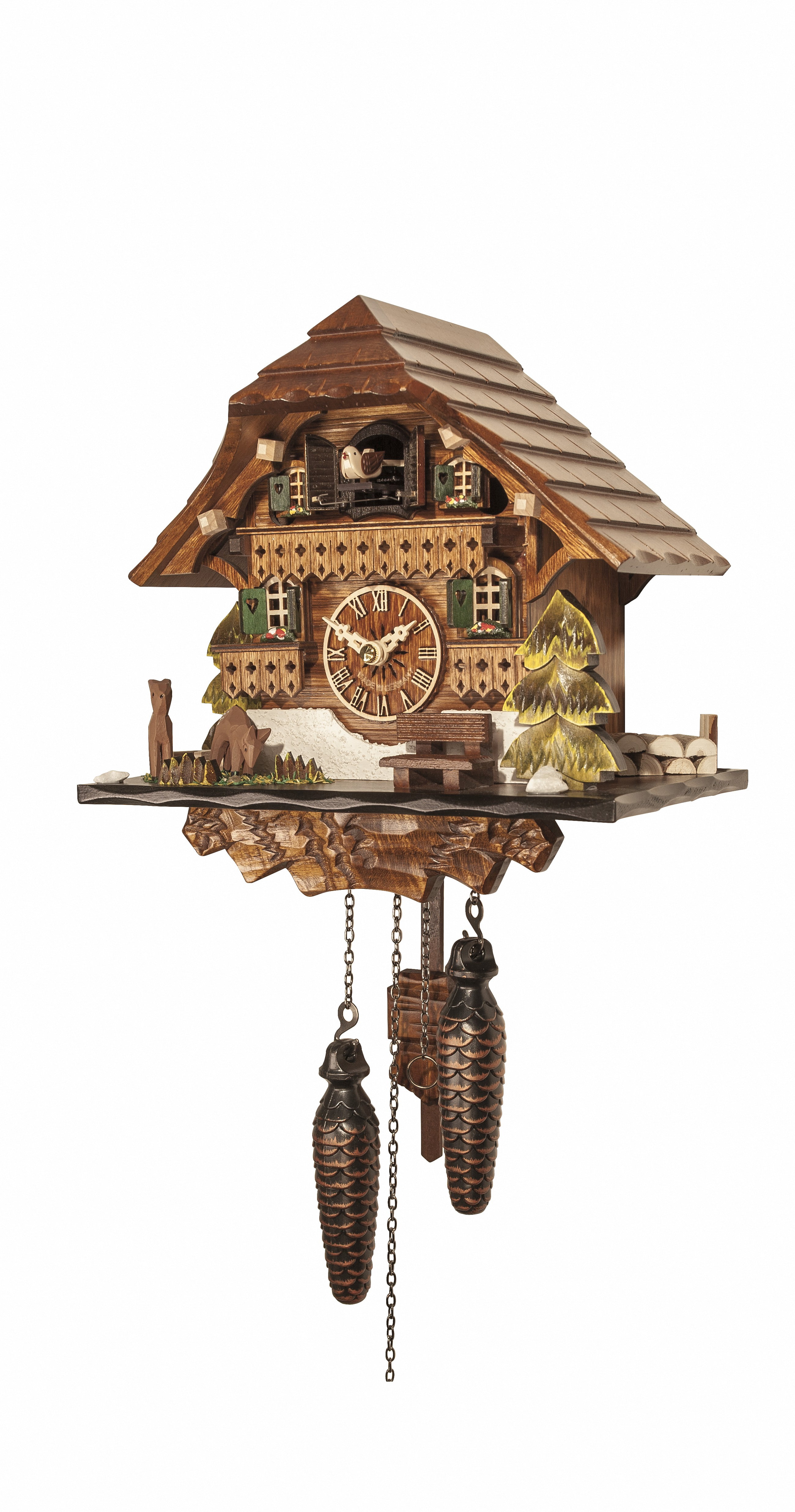 Quartz Cuckoo Clock Black forest house with music EN 432 QM - Walmart.com