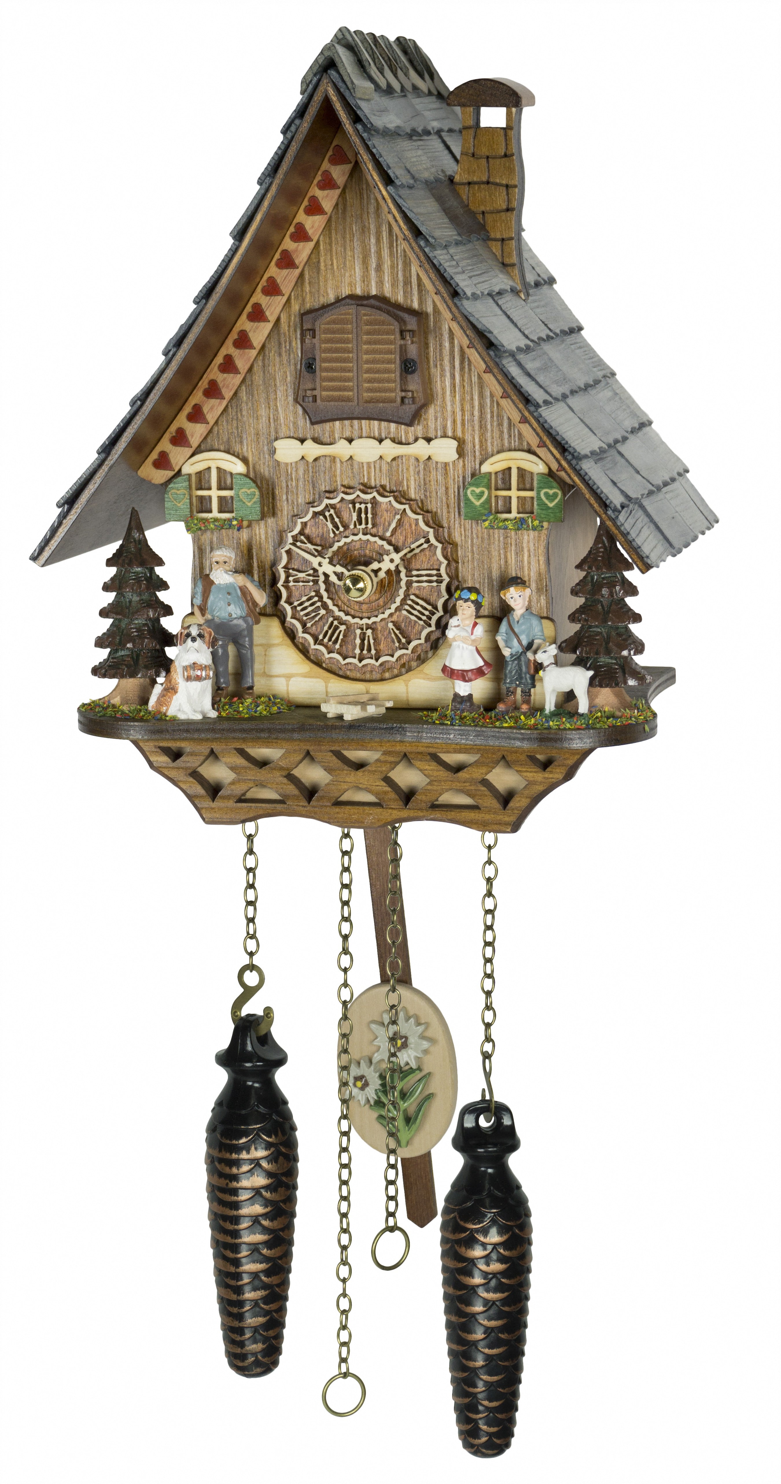 Quartz Cuckoo Clock Black forest house with music TU 4235 QM - Walmart.com
