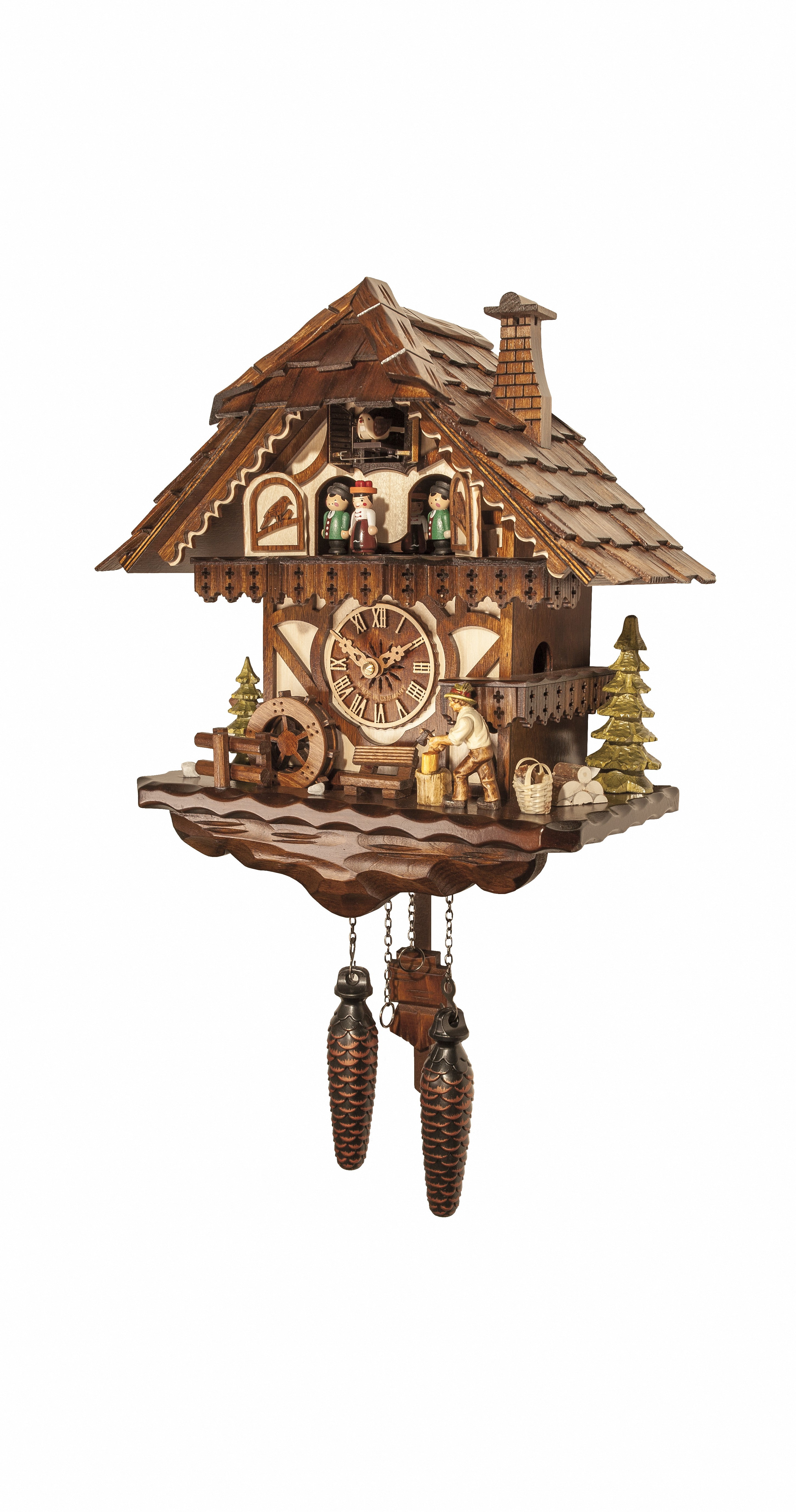 Quartz Cuckoo Clock Black forest house with music and dancers EN 4671 ...