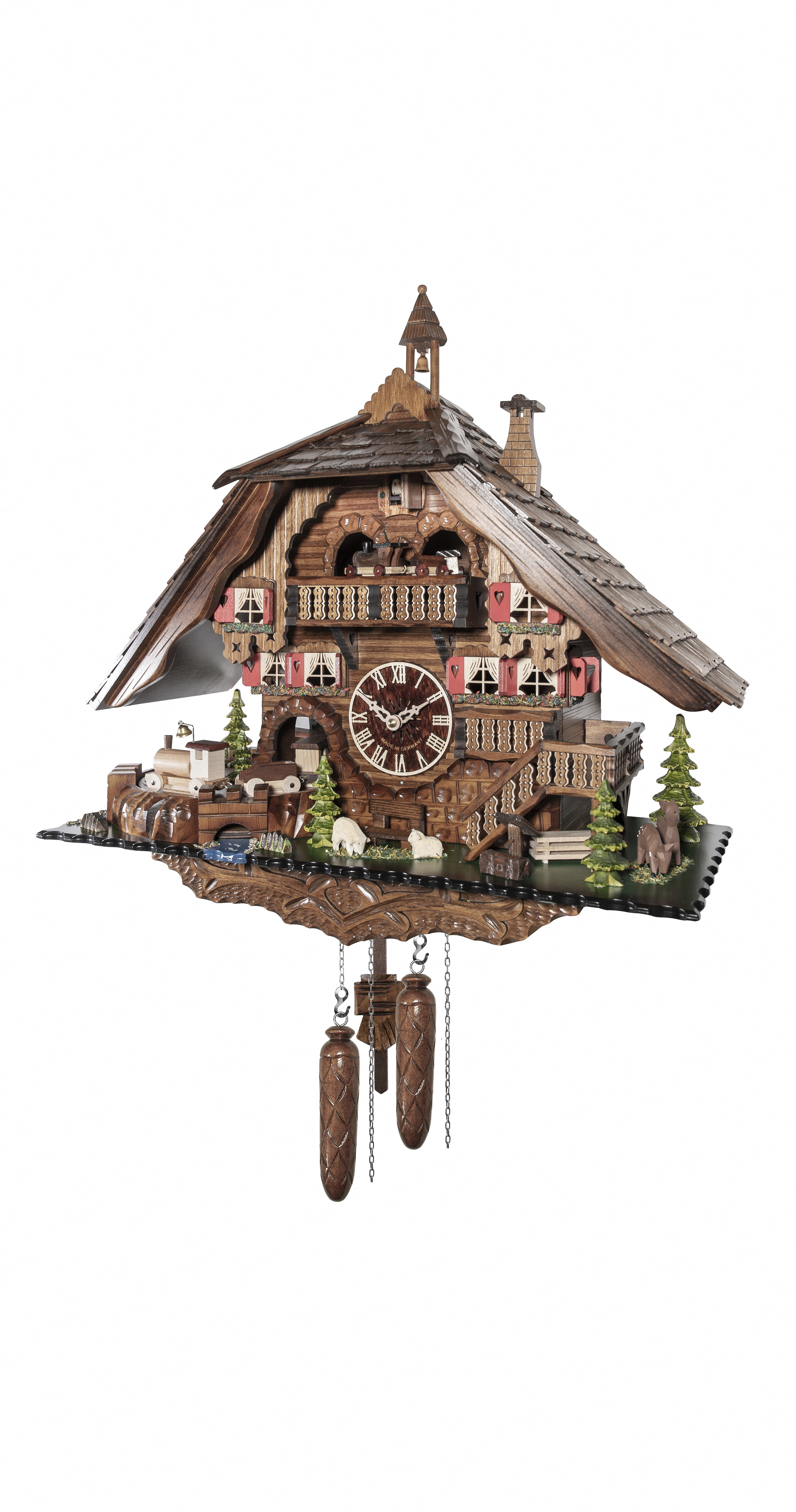Quartz Cuckoo Clock Black forest house with music and dancers - Walmart.com