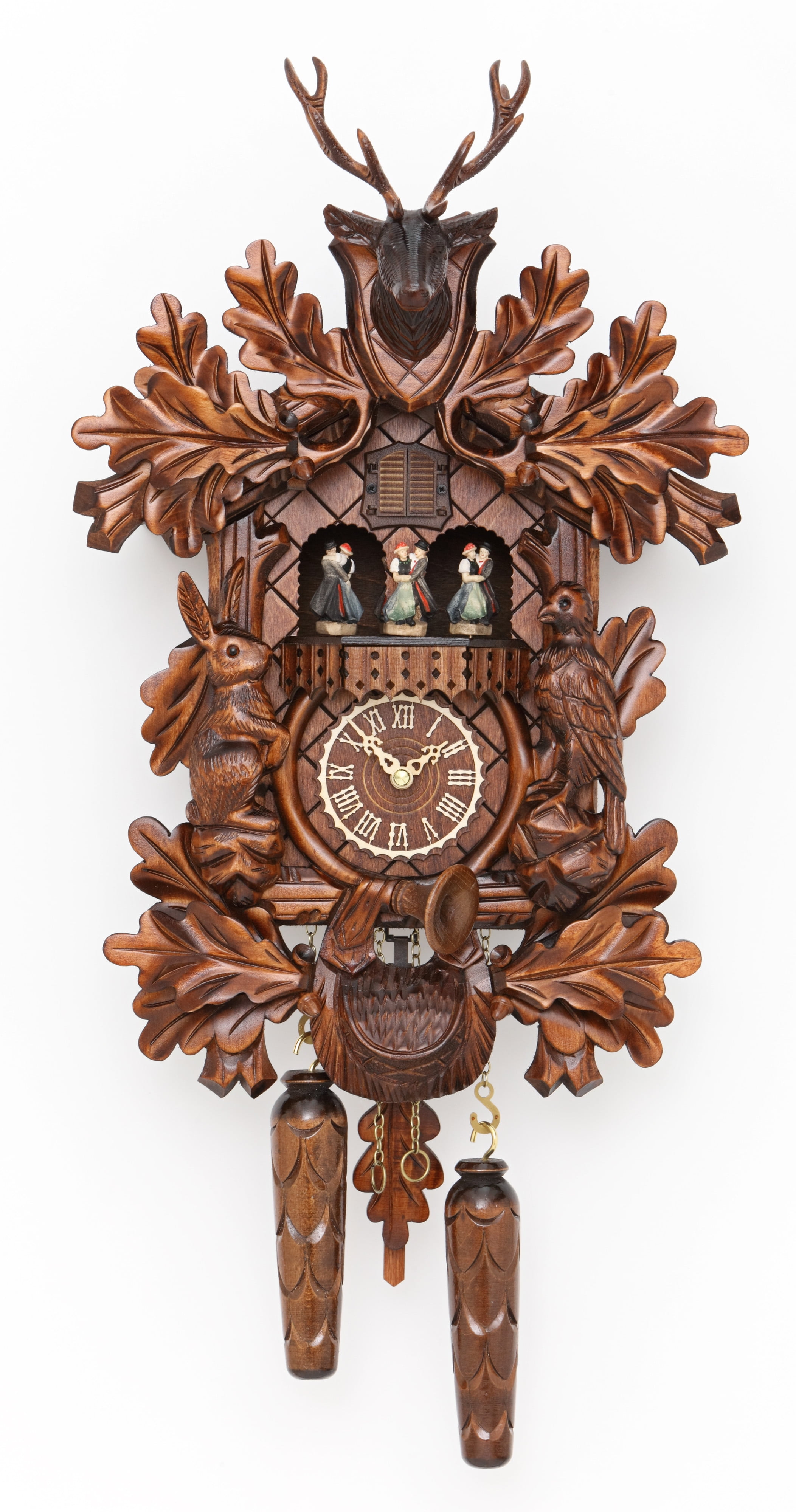 Quartz Cuckoo Clock Hunting clock, with music, turning dancers TU 378 ...