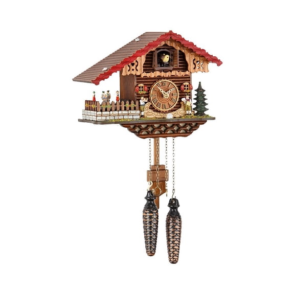 Quartz Cuckoo Clock Swiss house with music, turning dancers TU 457 QMT ...