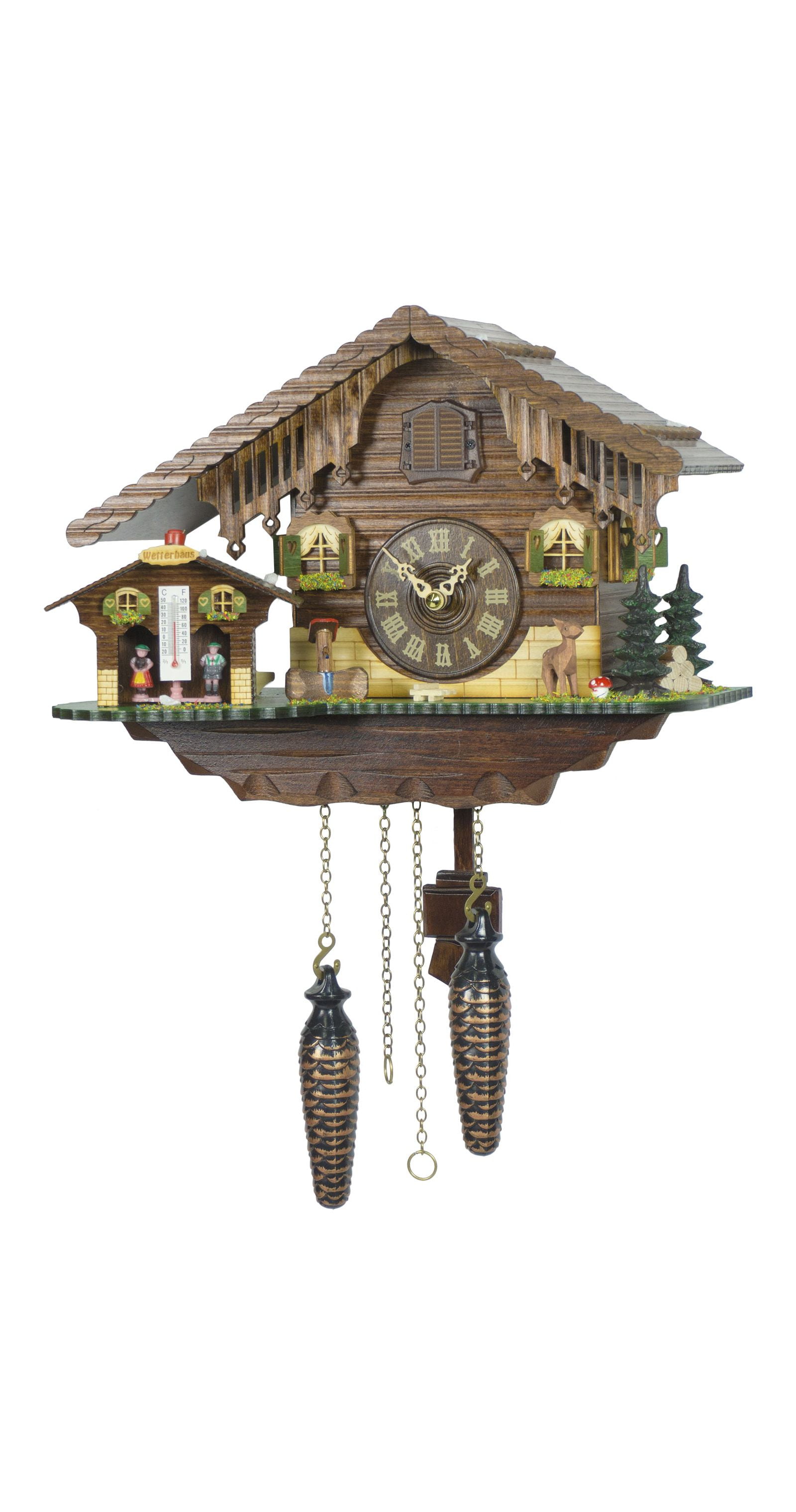 Quartz Cuckoo Clock Swiss house with weather house TU 415 Q - Walmart.com