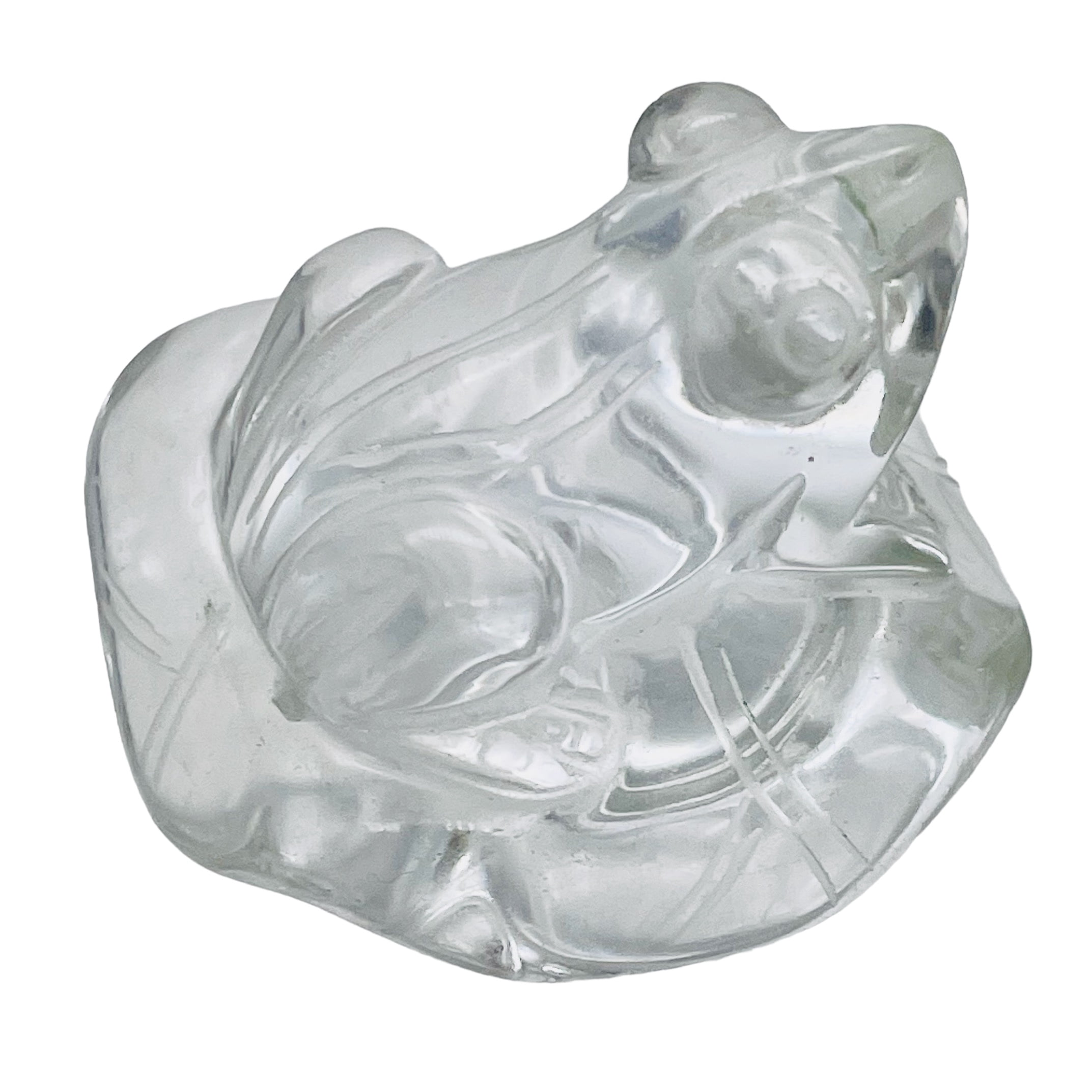 Quartz Frog on Lilly Pad Carving | 1 Figurine | | 30x45x45mm | Clear ...