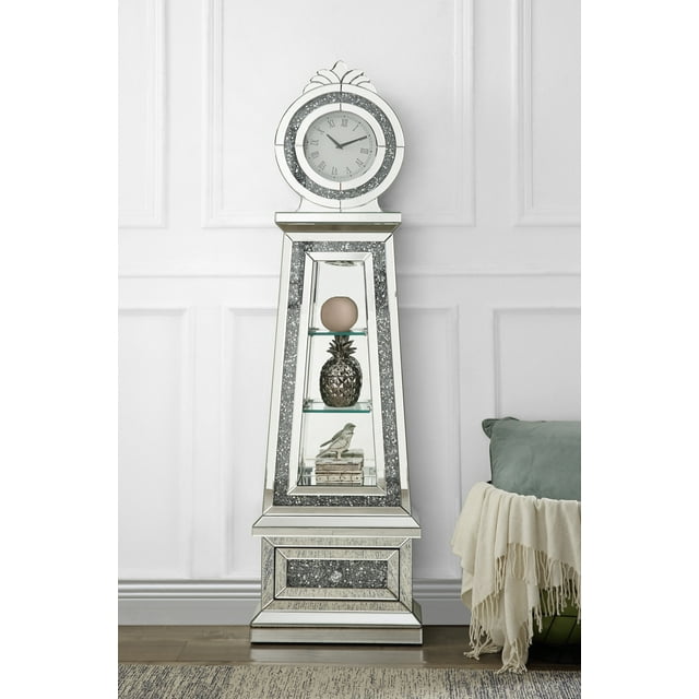Quartz Mechanism Grandfather Clock with Led Mirrored & Faux Diamonds ...