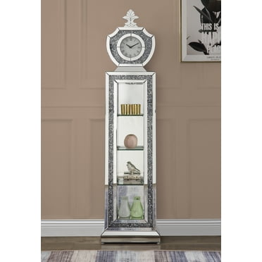 Bowery Hill Battery Operated Pendulum Grandfather Clock with Adjustable ...