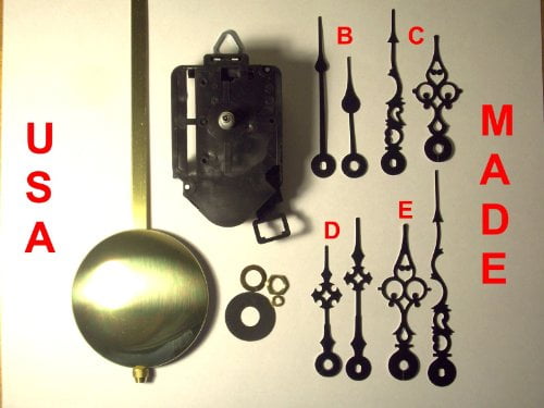 Quartz Pendulum Clock Movement Kit with Set of Hands Out of 4 Types to ...