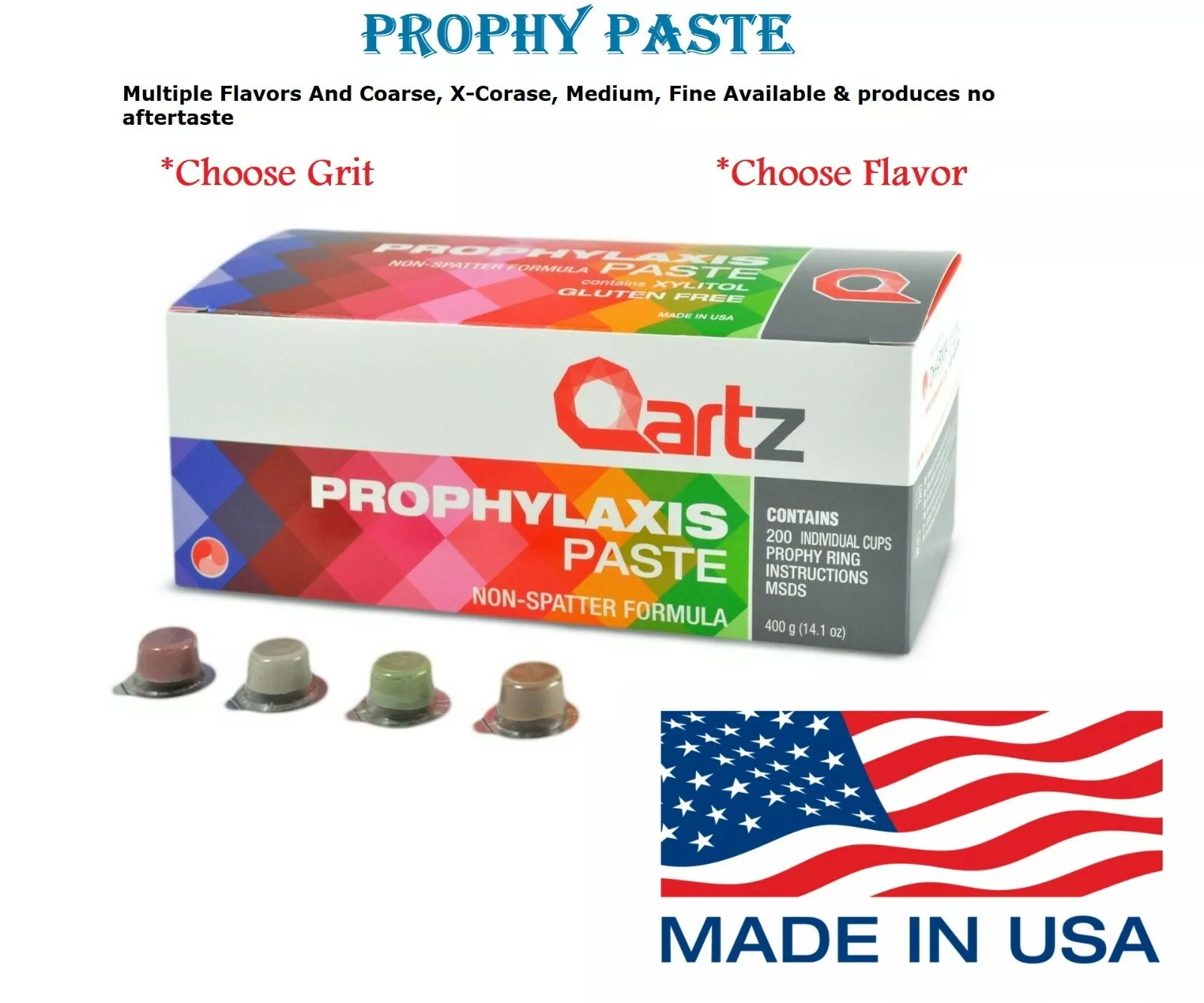 Quartz Prophy Paste Coarse Non-Splatter w/ Xylitol Dental Cleaning ...