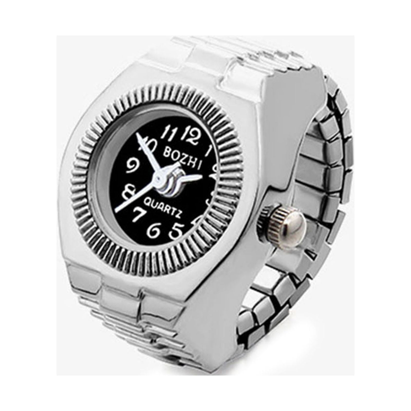 Quartz Ring for Men Women Finger Watch for Creative Elastic Round ...