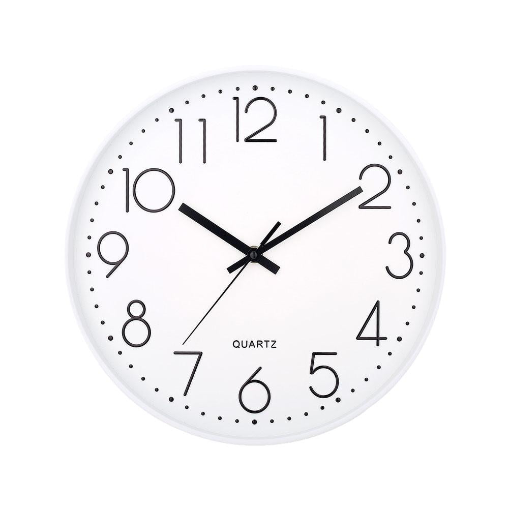 Quartz Wall Clock - White/Black/Grey - Battery Powered - Accurate and ...