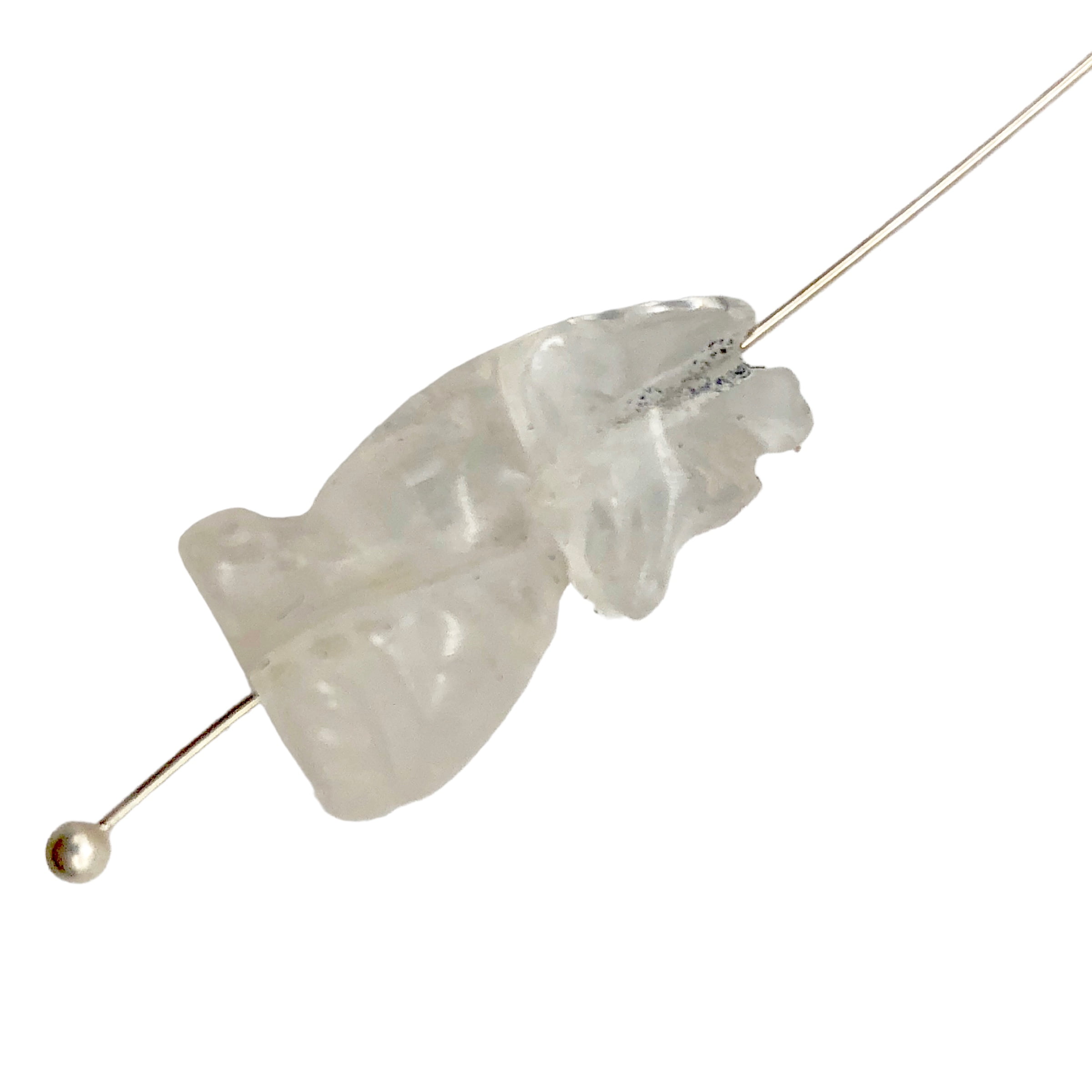 Quartz Wolf/Coyote Animal Figurine Worry-stone | 21x11mm | Clear | 1 ...