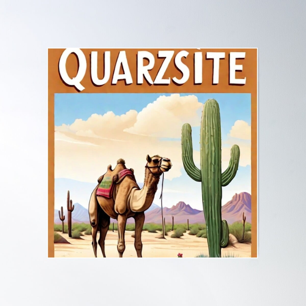 Quartzsite Mirage: Camel Serenity In The Desert" Poster Wall Art ...