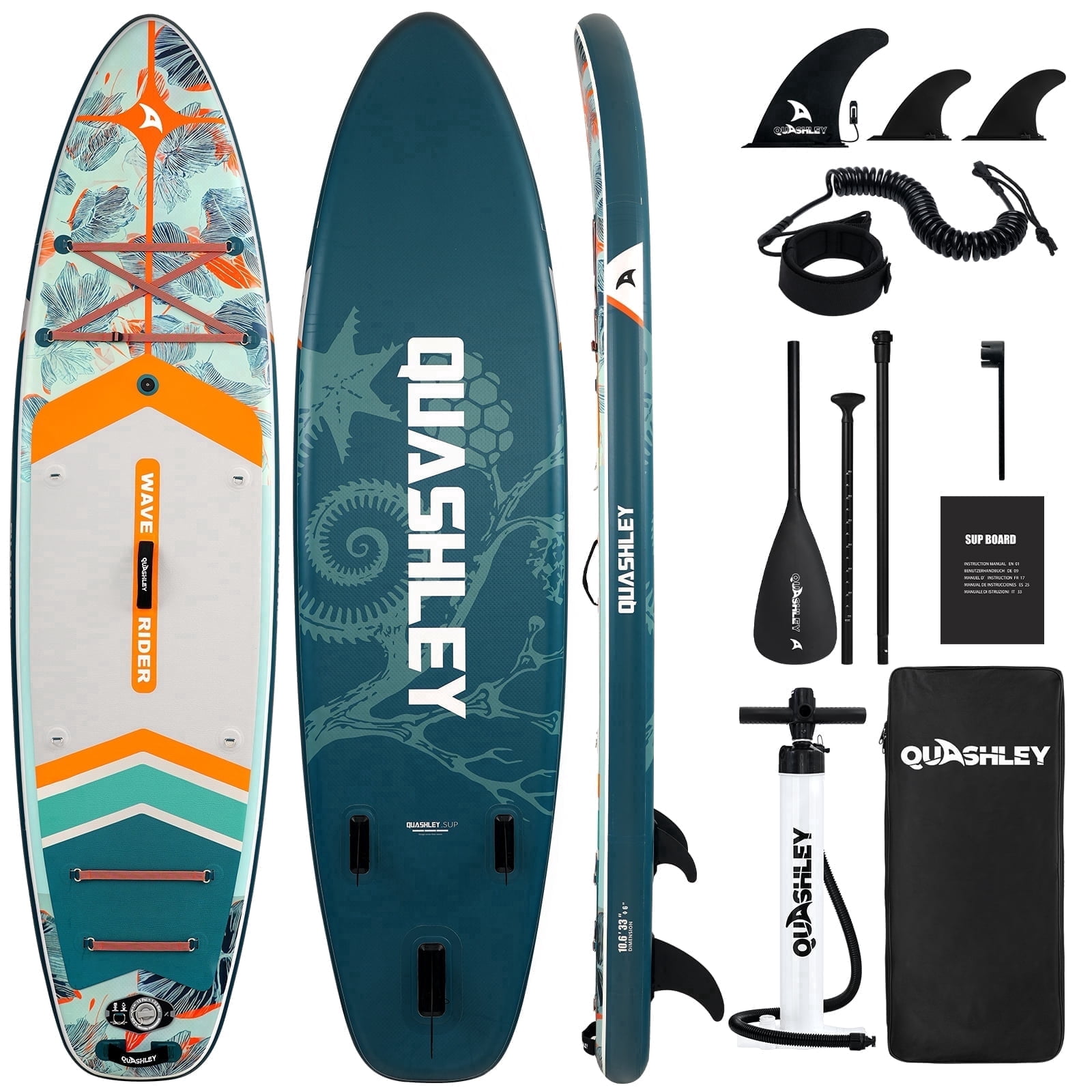 Quashley Inflatable Stand up Paddle Board, 10'6" x 32 inch Wide All ...