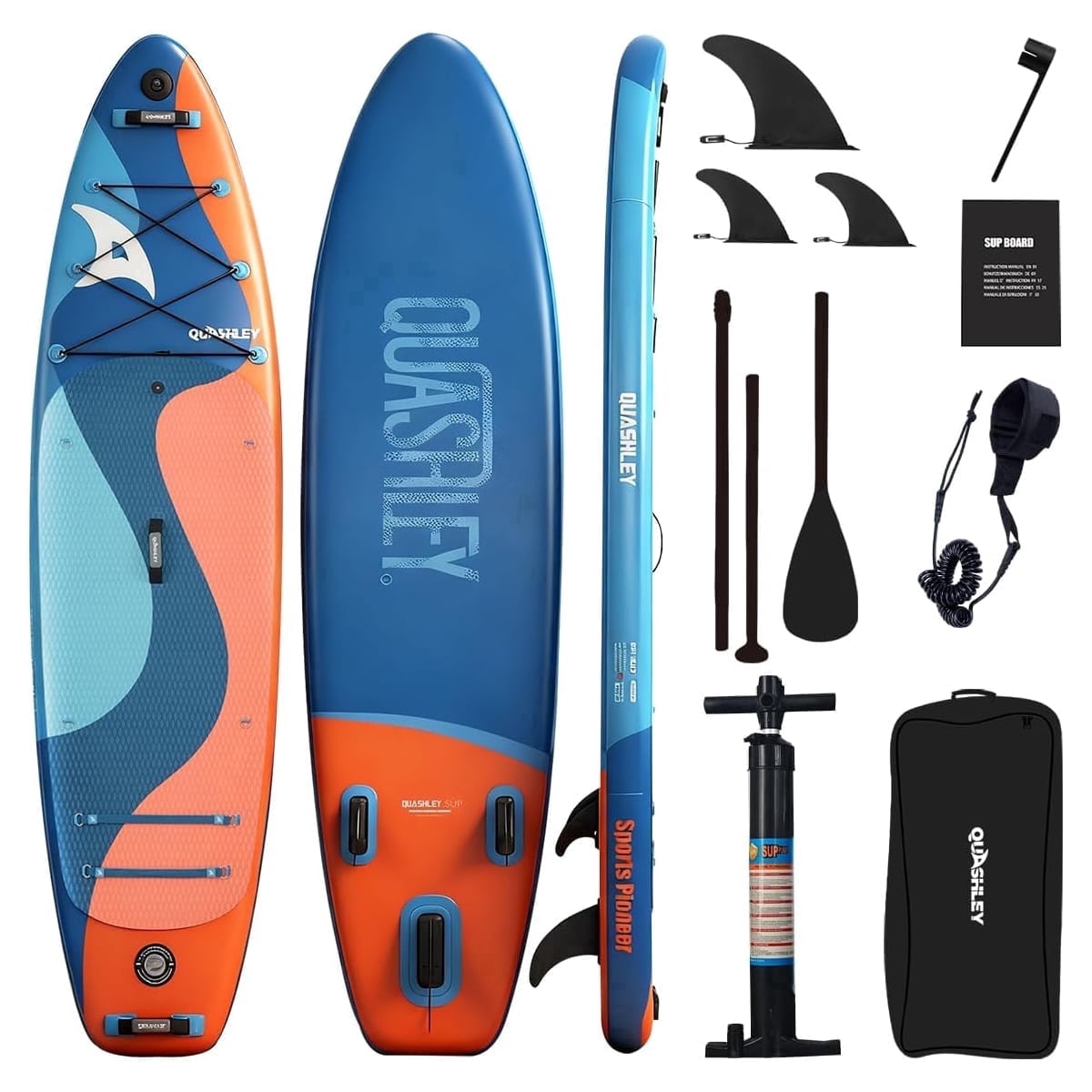 Quashley Inflatable Stand up Paddle Board, 10'6" x 33 inch Wide All ...