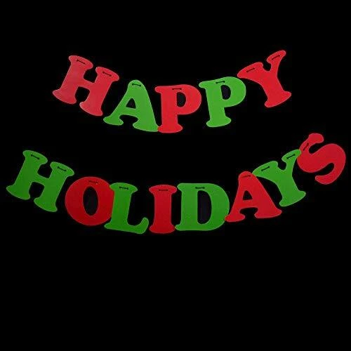 Quasimoon Happy Holidays Party Paper Letter Pennant Banner (10Ft) By ...
