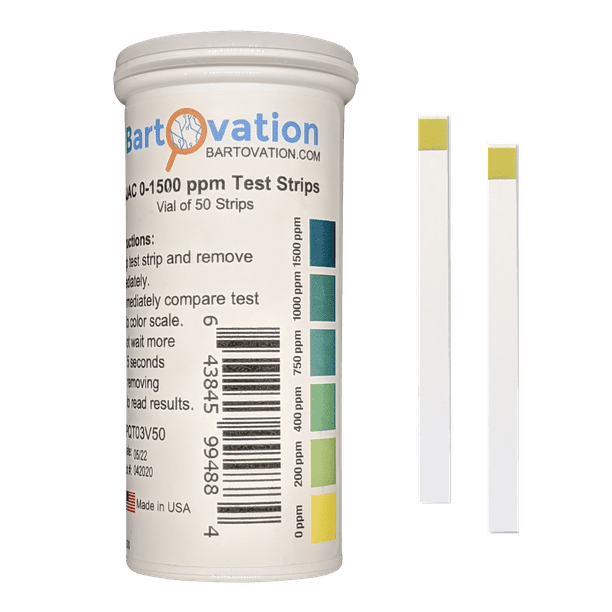 Quaternary Ammonium (QAC, Multi Quat) Sanitizer Test Strips, 0-1500 ppm ...