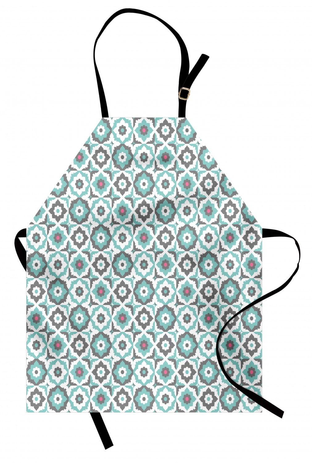 Quatrefoil Apron Old Fashioned Style Mosaic with Simple Pastel Daisies ...