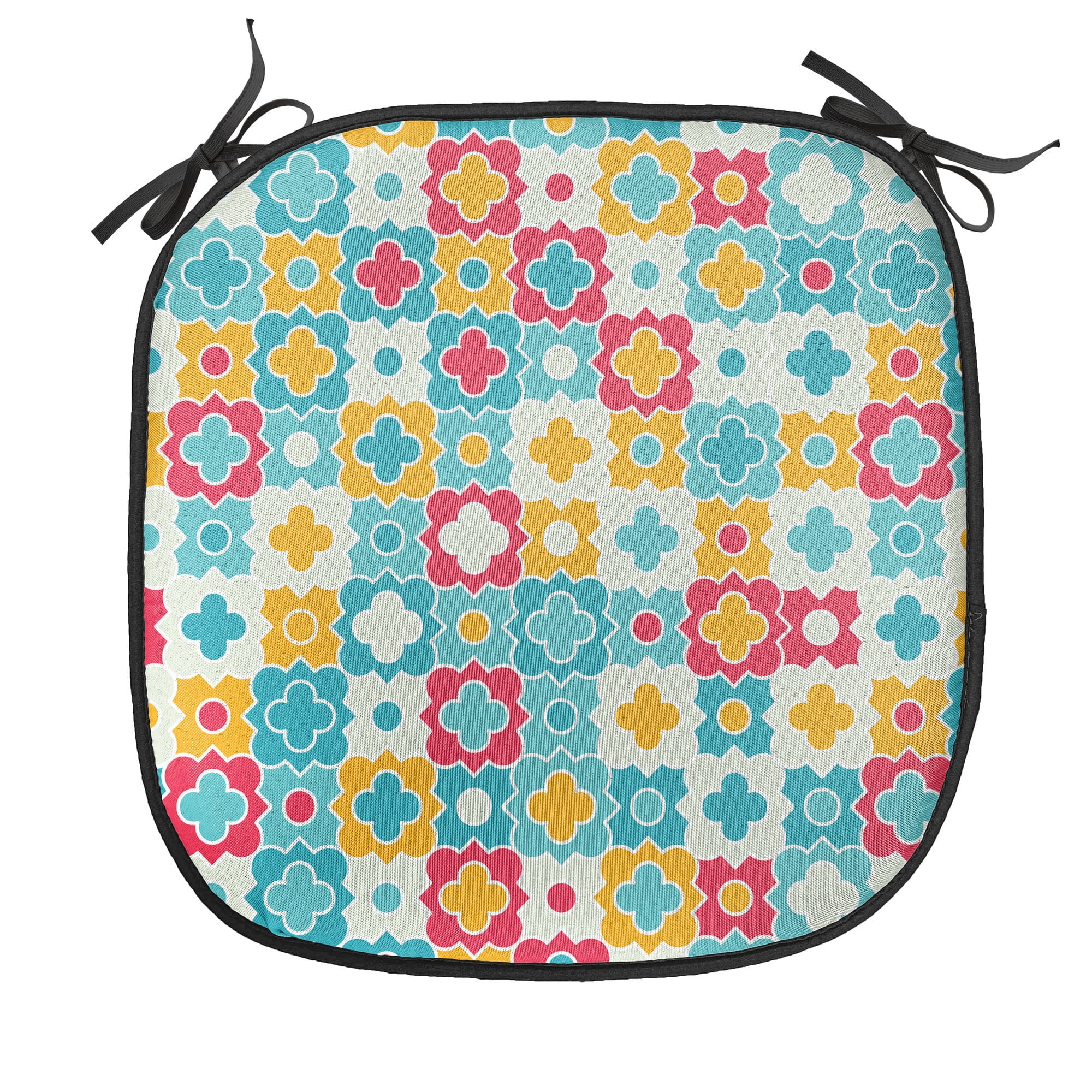 Quatrefoil Chair Seating Cushion, Clover Leaves Barb Style Clover ...