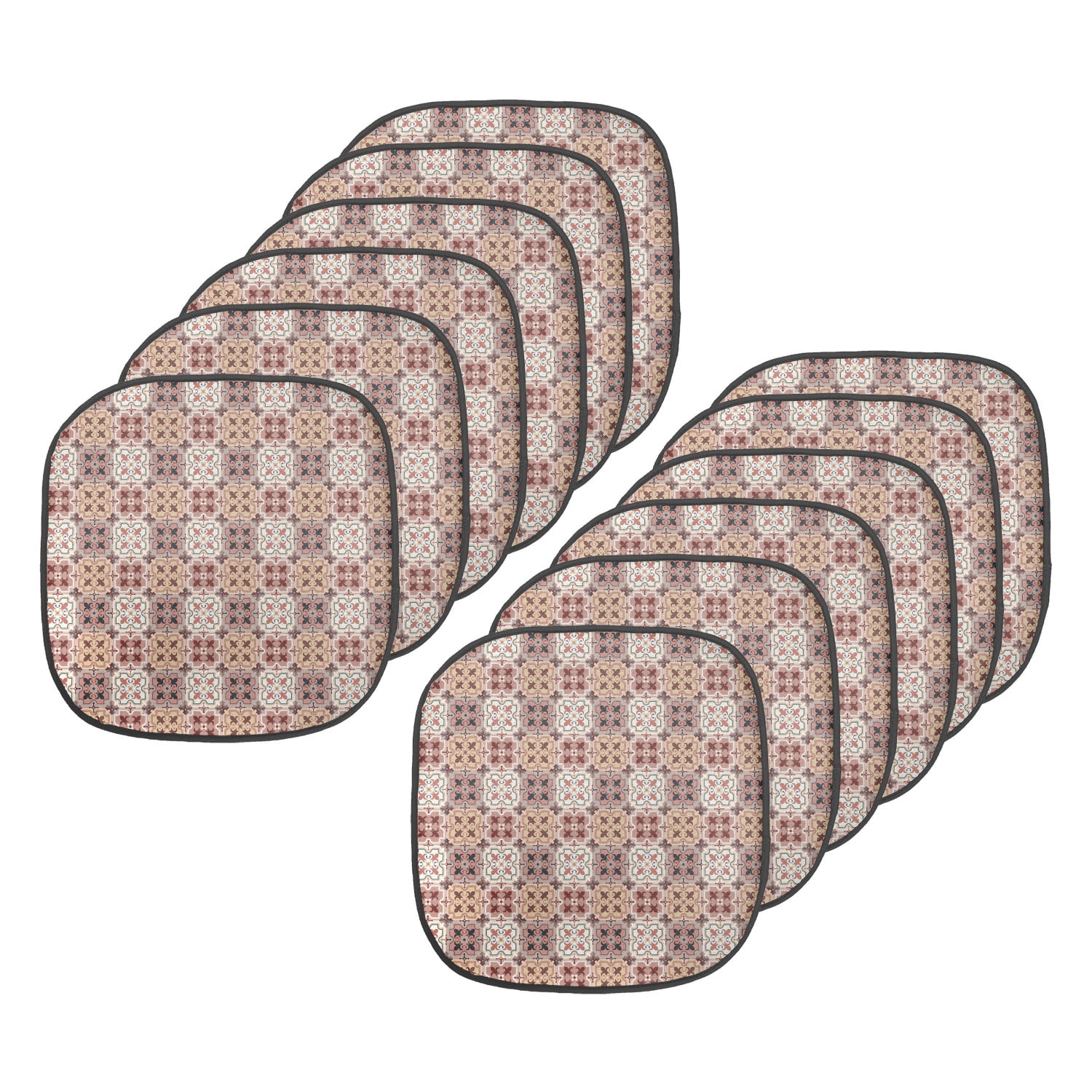 Quatrefoil Chair Seating Cushion Set of 12, Vintage Style Patterns ...