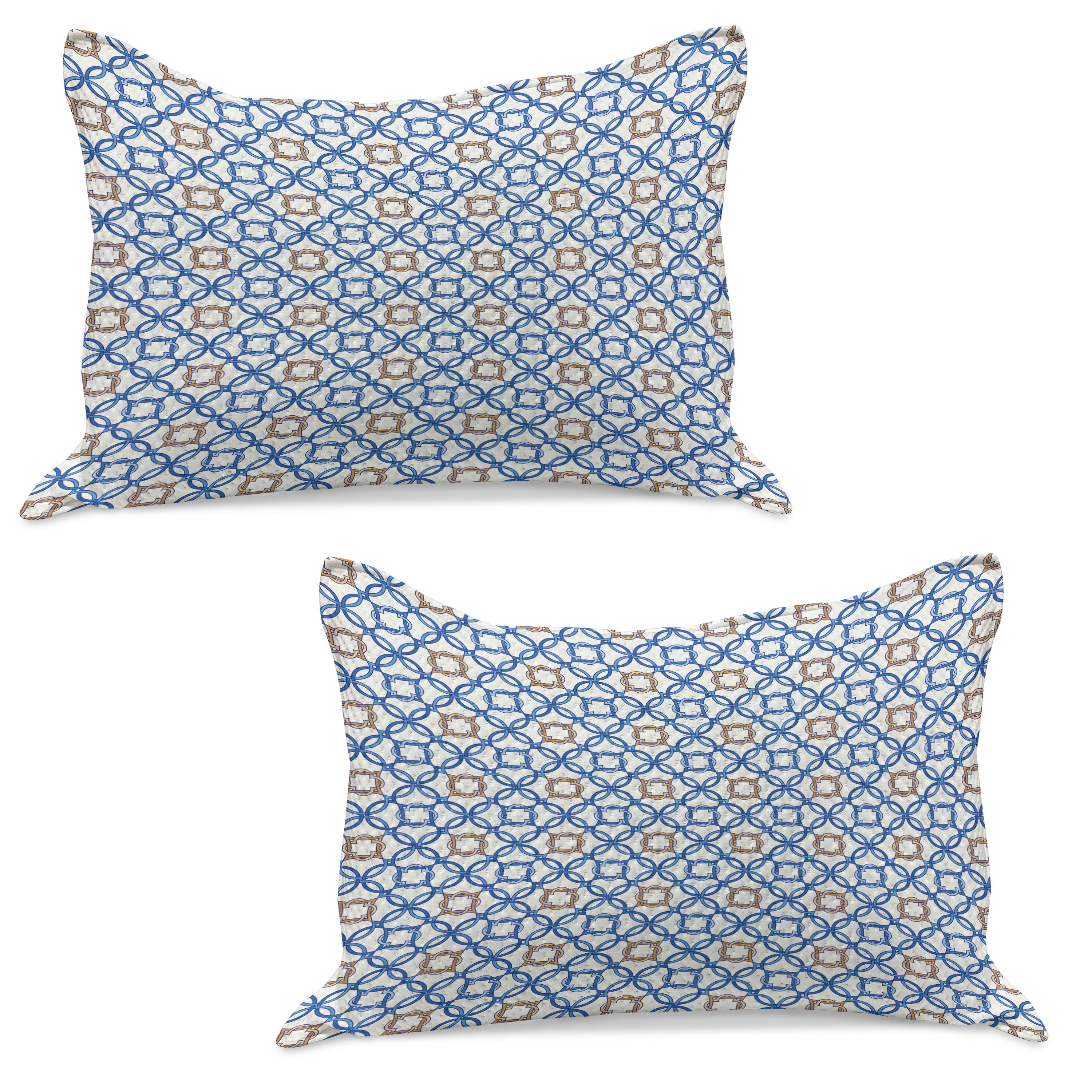 Quatrefoil Knitted Quilt Pillowcover Set of 2, Delft Blue Inspired ...