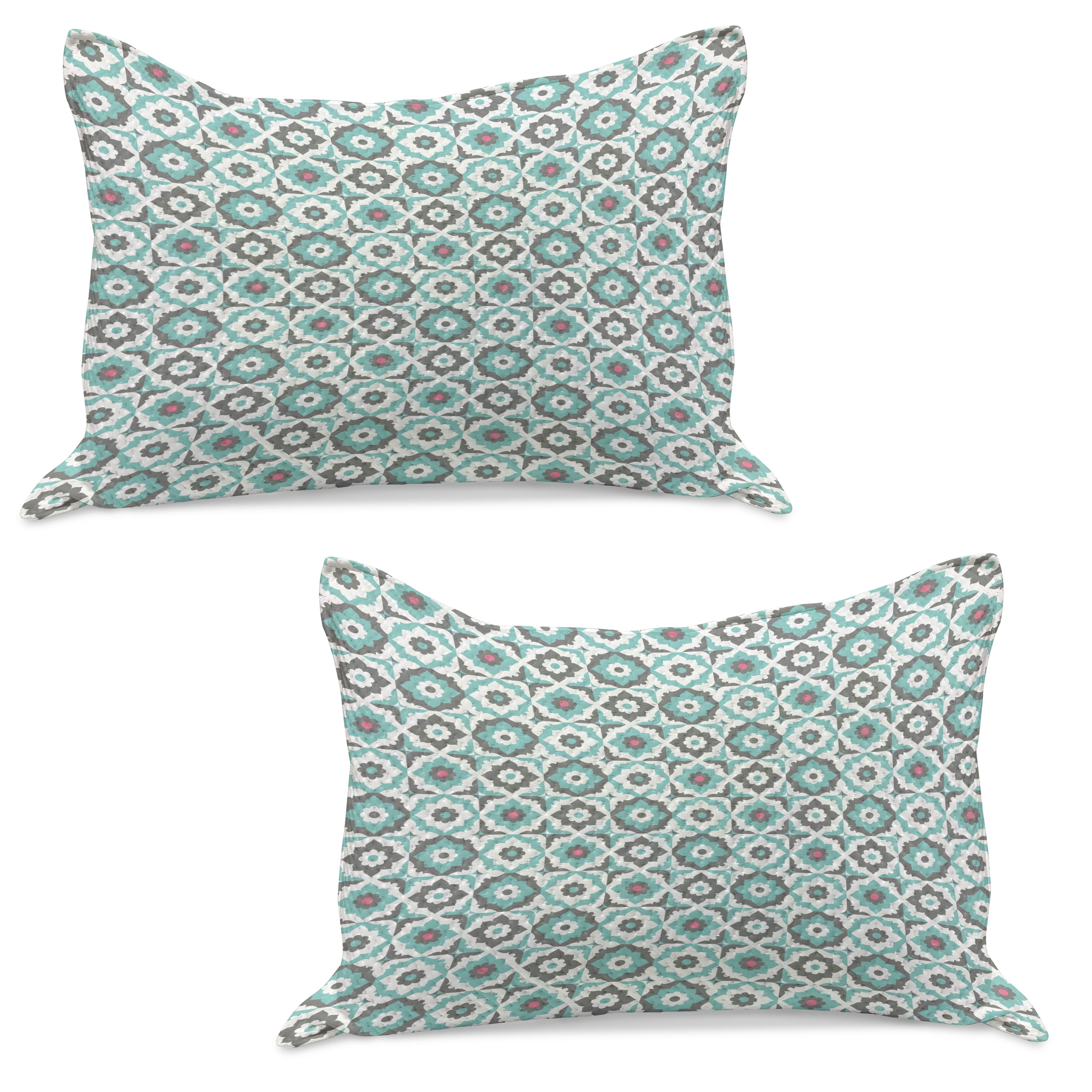 Quatrefoil Knitted Quilt Pillowcover Set of 2, Old Fashioned Style ...