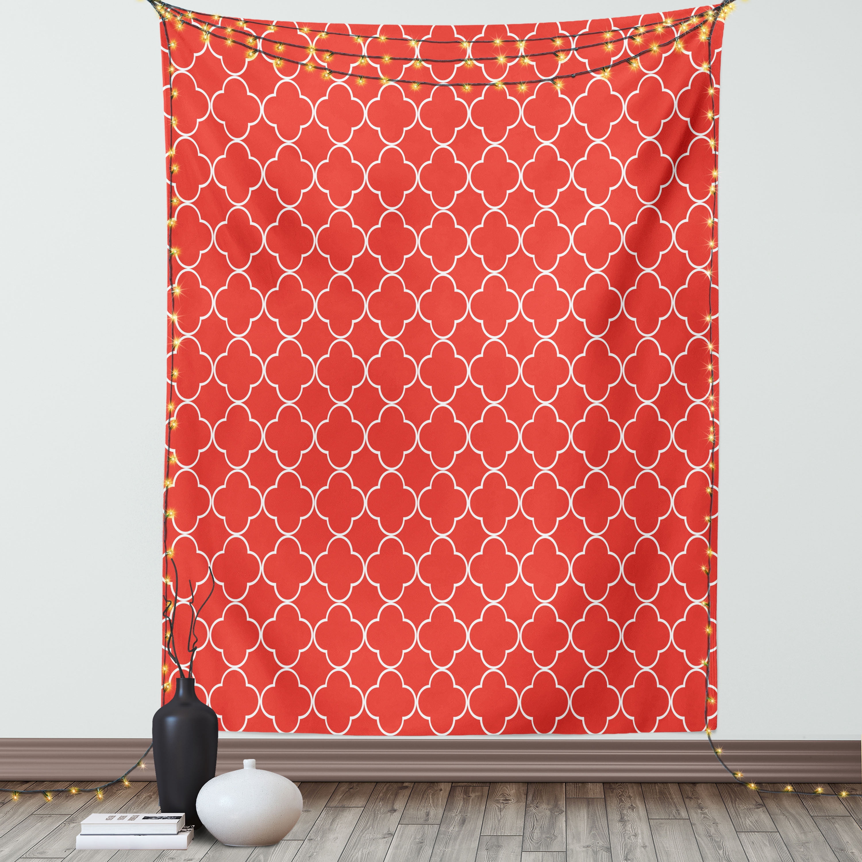 Quatrefoil Tapestry, Arabesque Style Motifs Oriental Royal Floral Petal ...