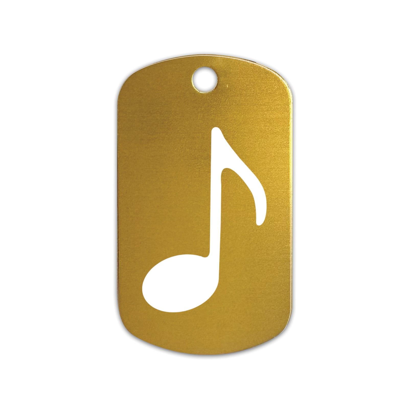 Quaver Music Note GI Dog Tag Aluminum Keychain type-b - Gold - Walmart.com