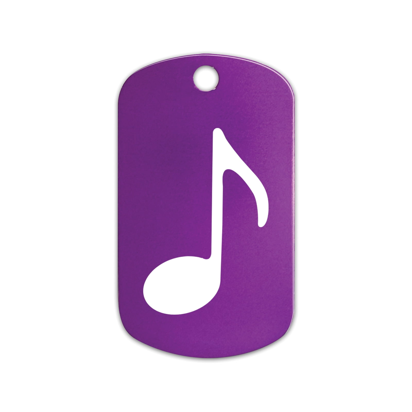 Quaver Music Note GI Dog Tag Aluminum Keychain type-b - Purple ...