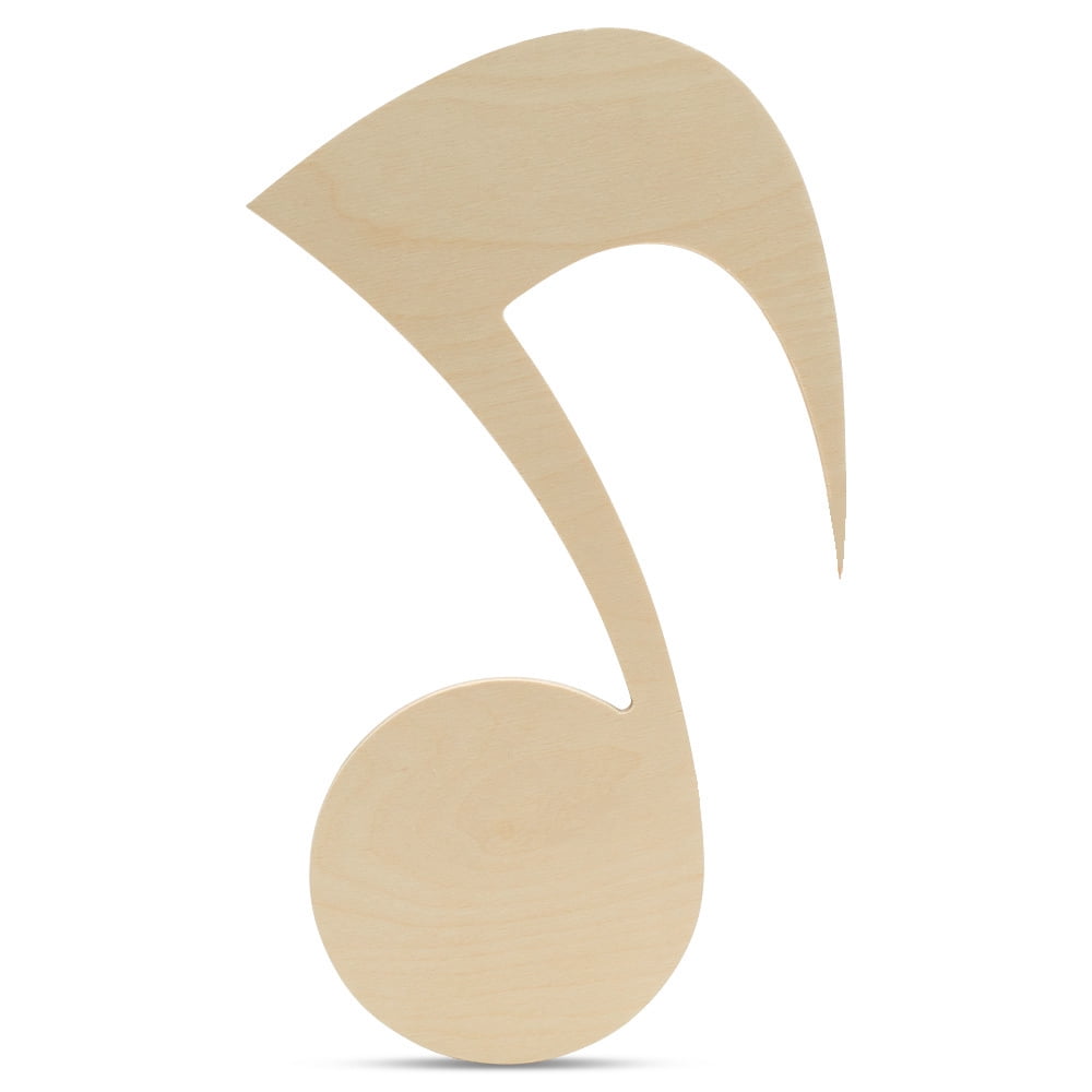 Quaver Musical Note Cutouts 13-inch, Pack of 25 Wood Door Hanger Blanks ...