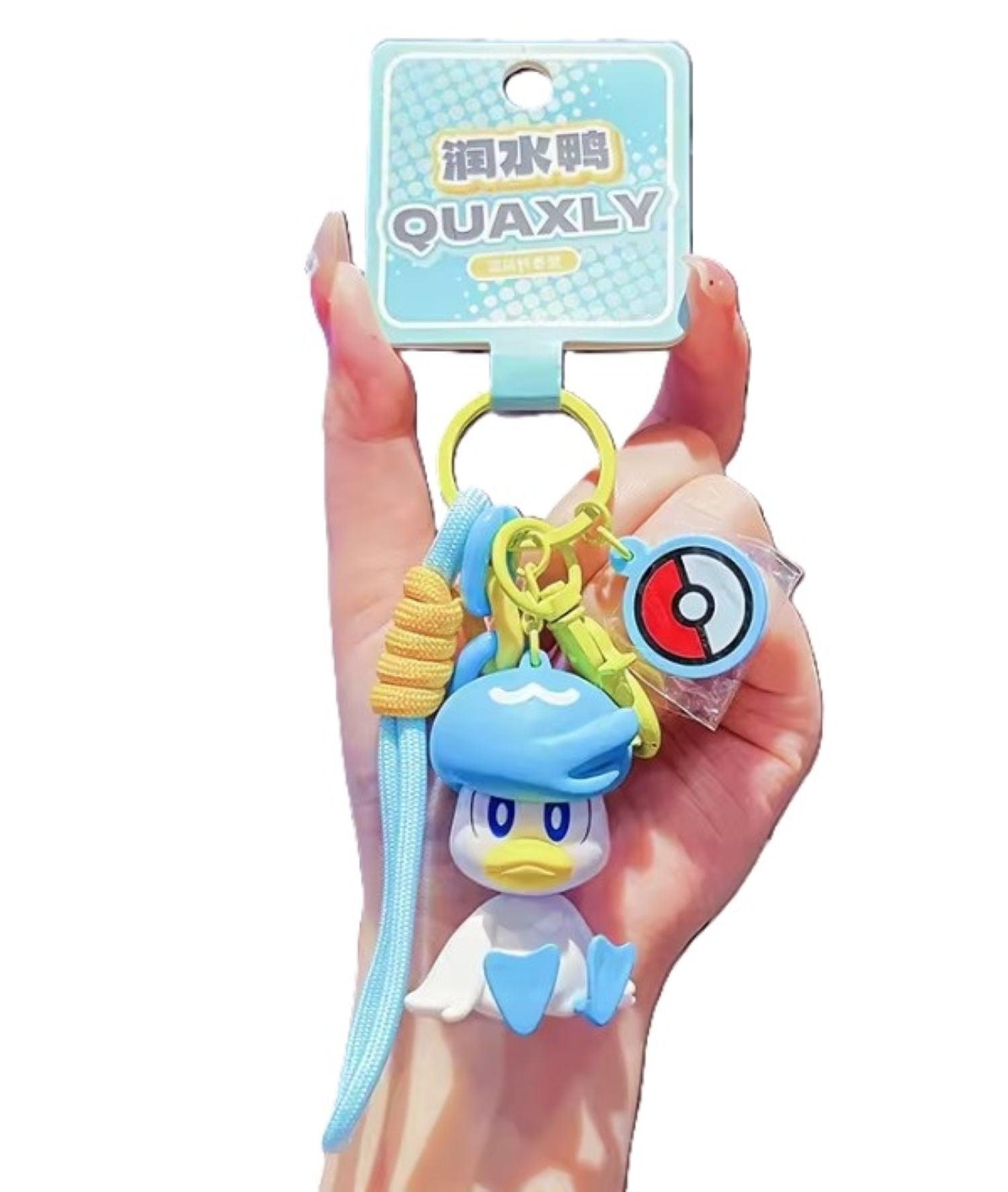 Quaxly Pokémon Aroma Keychain – 3D Fragrance Pendant Figure with Eco-Friendly Strap & Poké Ball ...