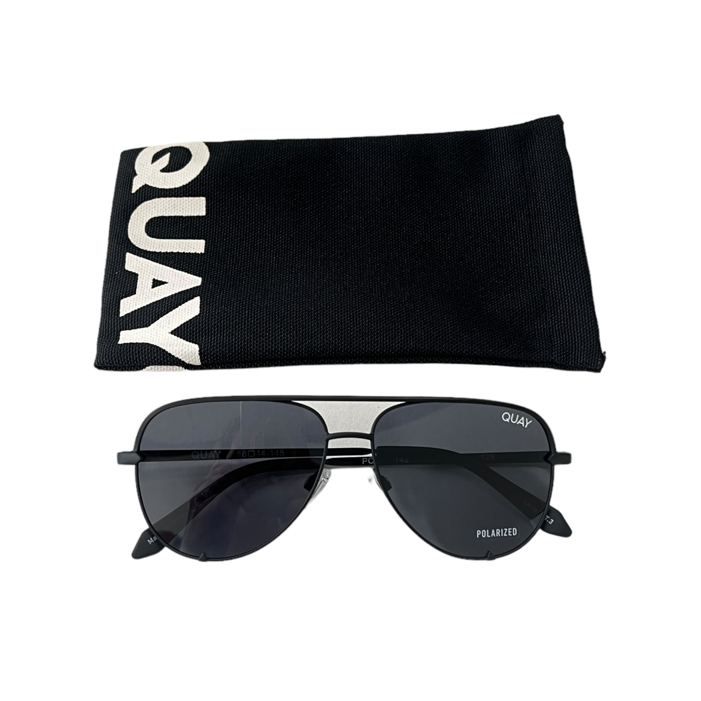 Quay High Key Micro Polarized Sunglasses, Black Smoke Aviators ...