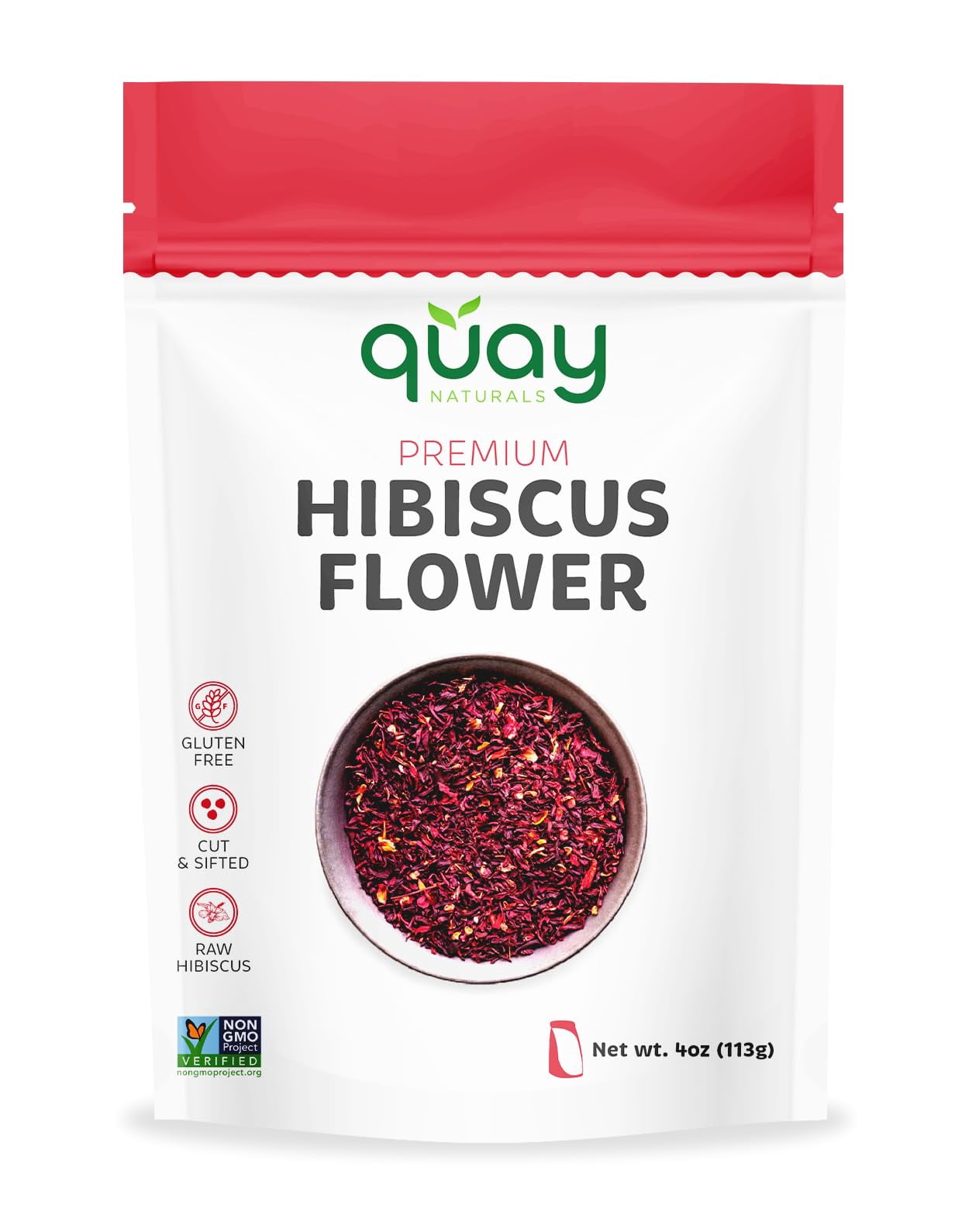 Quay Naturals Hibiscus Flowers, 4 oz, Flor de Jamaica - Cut & sifted ...