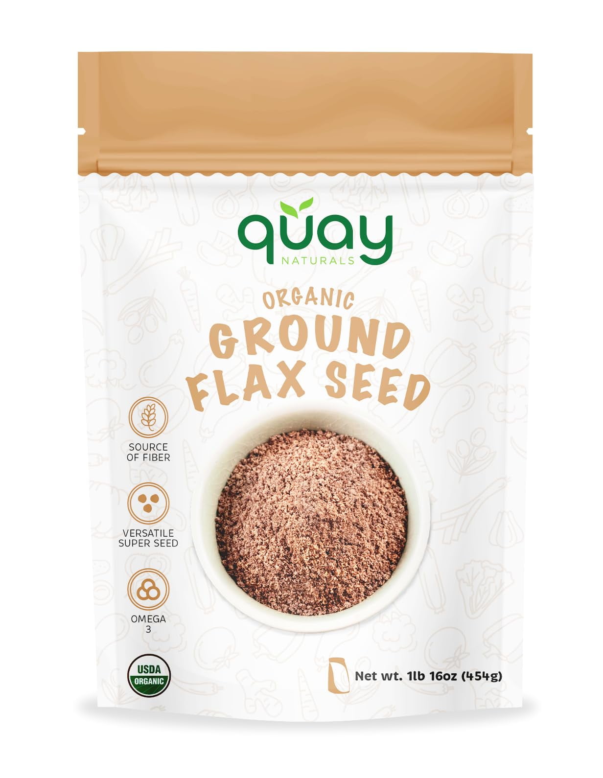 Quay Naturals Organic Ground MFF30 Flaxseed,1 lb - Flaxseed Meal with ...