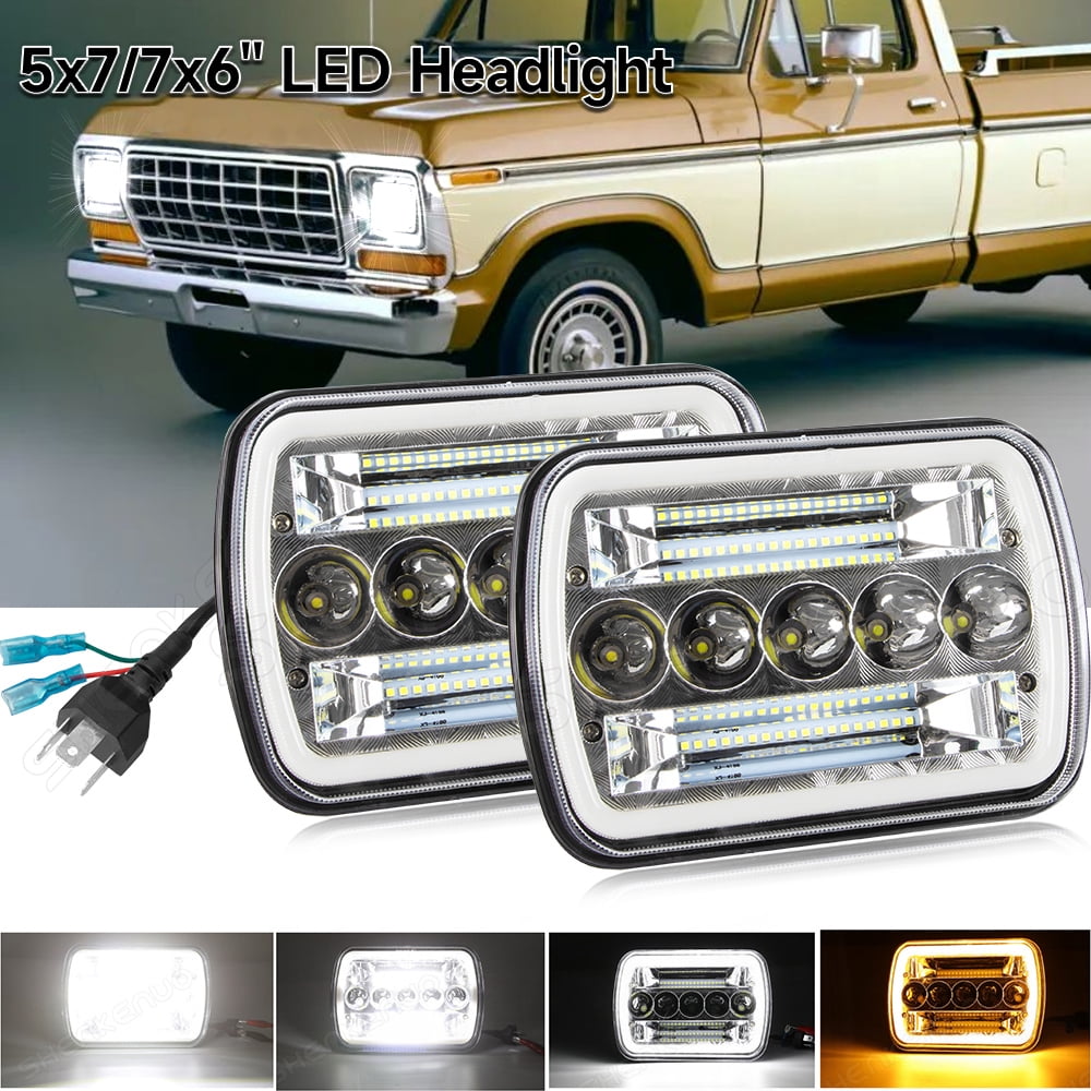 Quayub 5x7 7x6 LED Headlights Replacement Van Truck Toyota XJ YJ ...