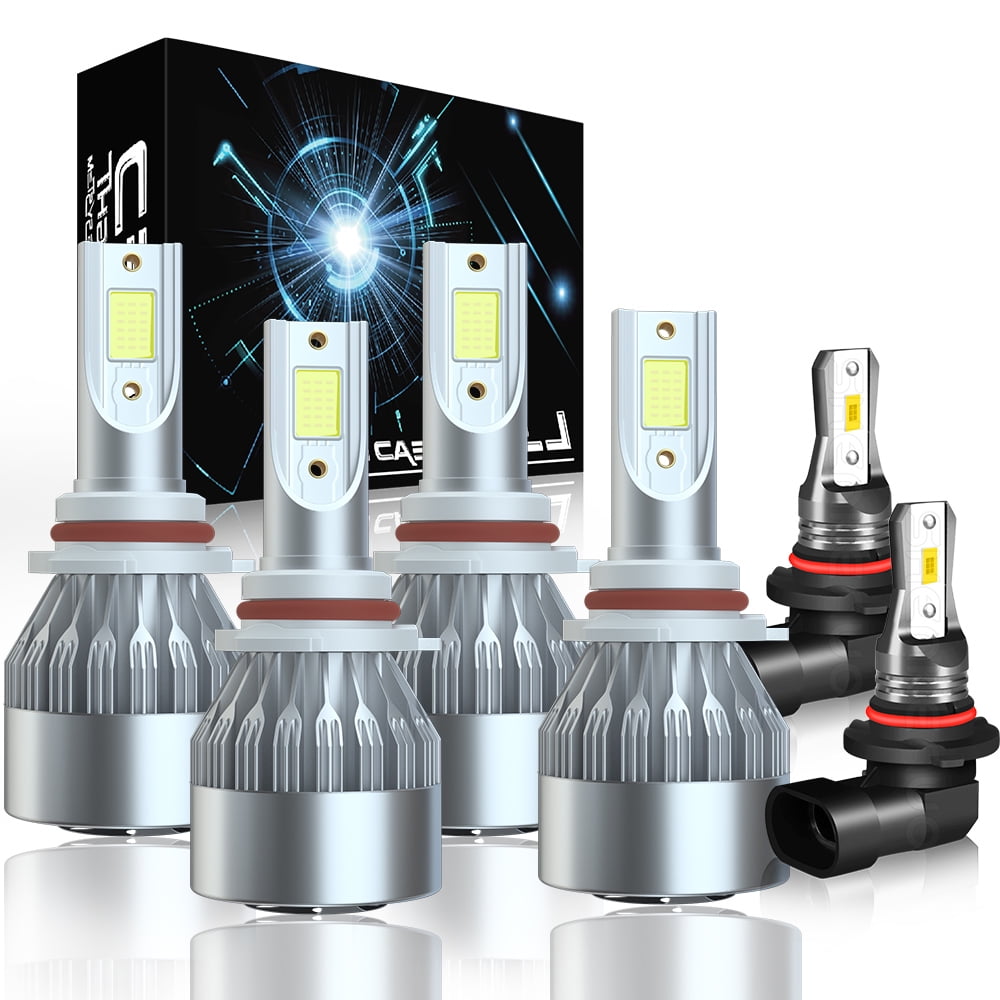 Quayub 9005 9006 9145 LED Combo Headlight Fog Light Kit High Low Beam Bulb White 6000K 50W ...