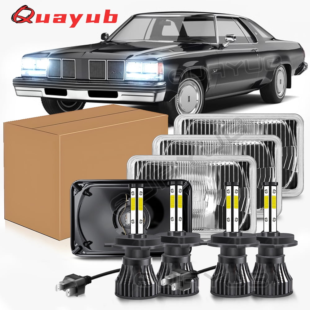 Quayub For Oldsmobile Delta 88 1976-1986 4pcs 4x6'' LED Headlights High ...