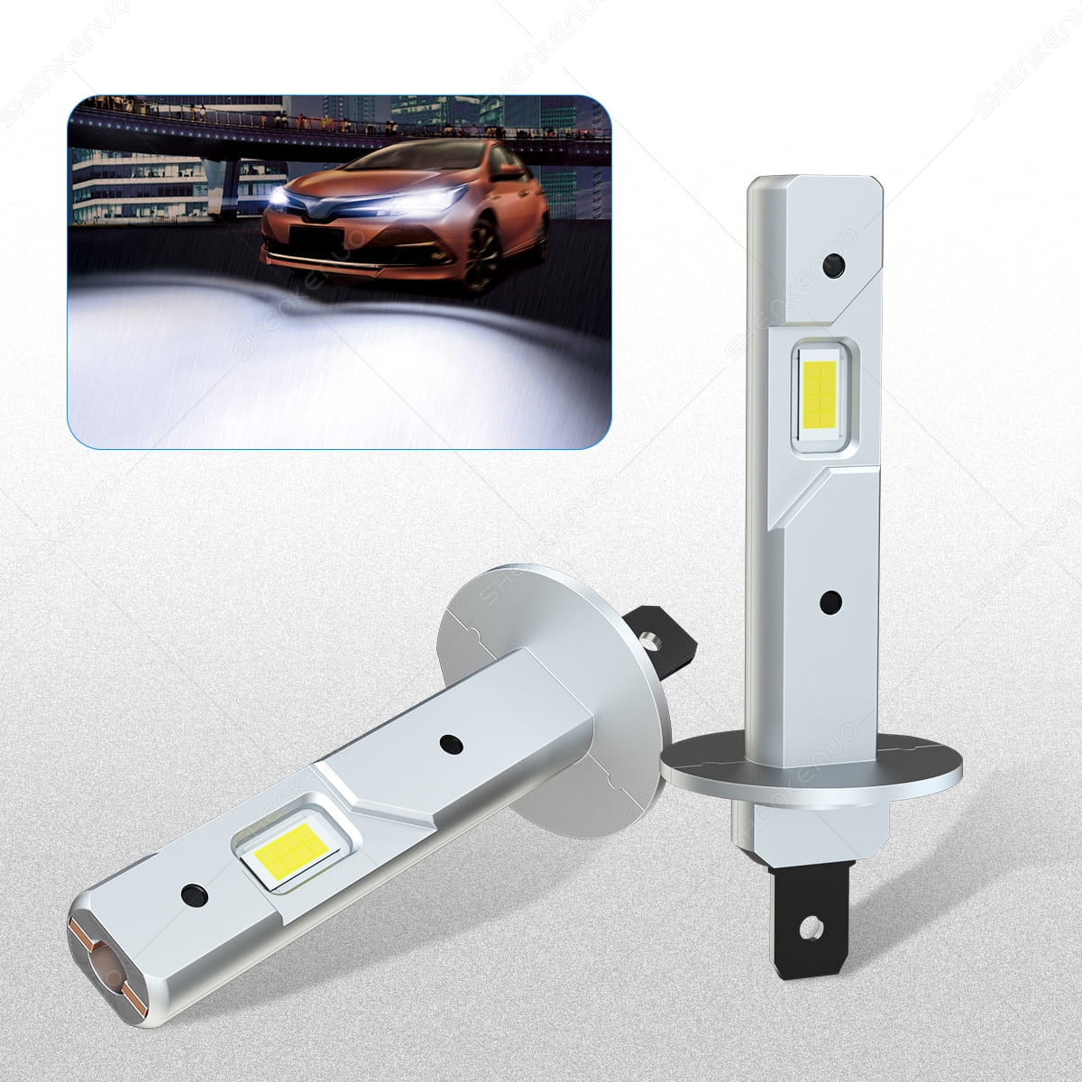 Quayub H1 Led Fog Light Bulb,1:1 Mini Size Fanless 16 Upgraded Chips ...