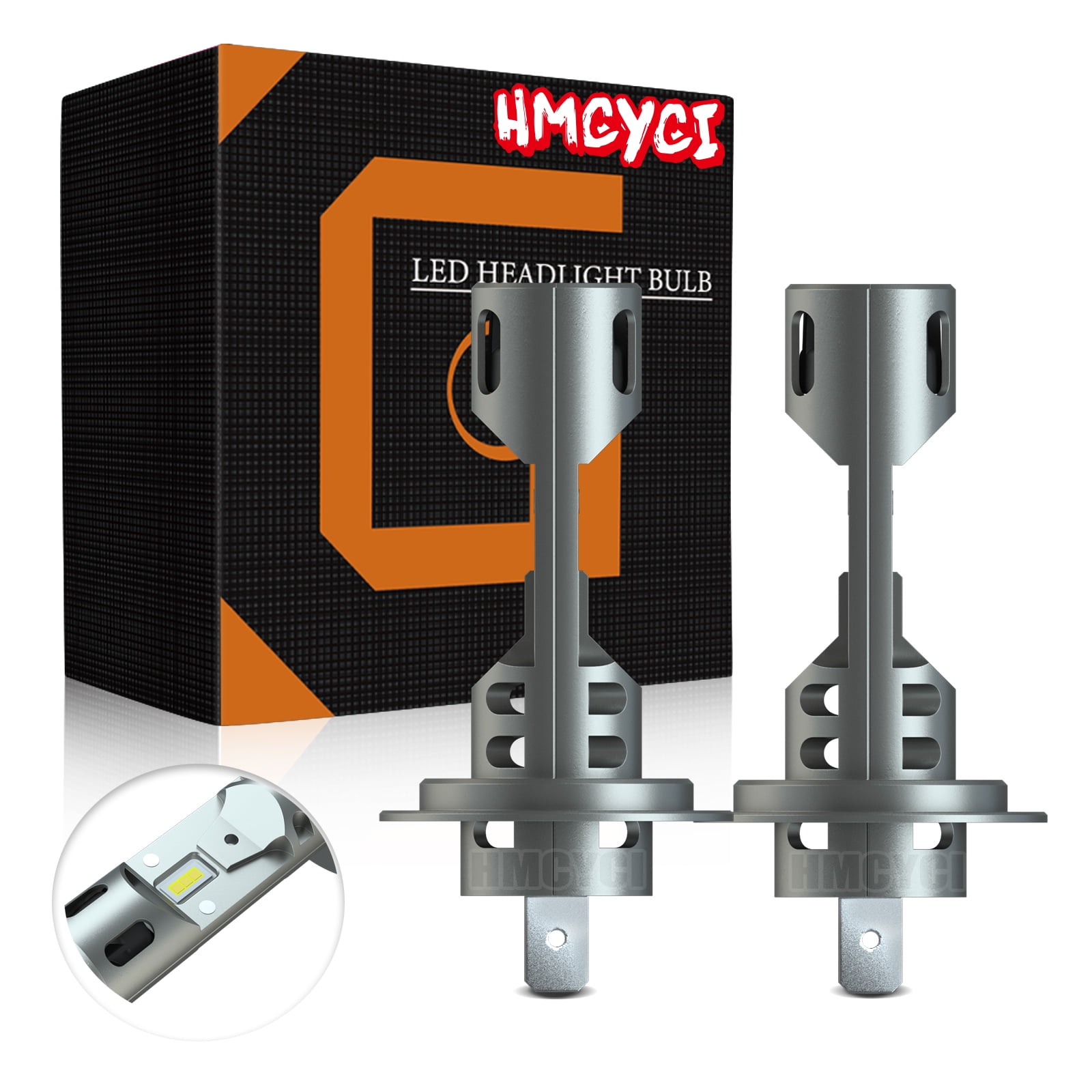 Quayub H7 LED Headlight Bulbs, High Beam/Low Beam/Fog Light-Wireless 100W 11000LM 6000K 1:1 ...