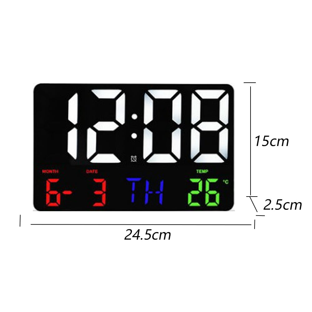Qucyy Alarms Clock w/Remote Control,Non-Abbreviated Day Date Clock for ...