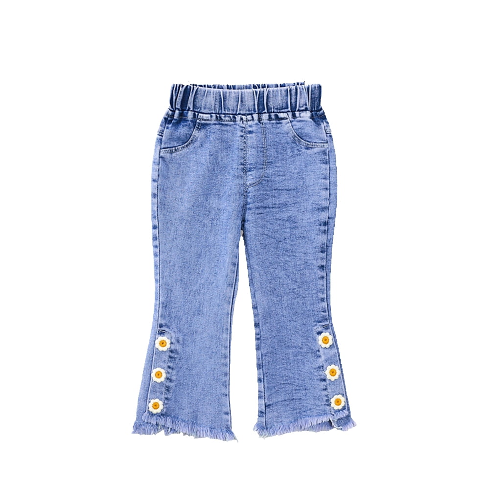 Qudderr Toddler Baby Girls Jeans Flare Pants Summer Flare Denim Wide ...