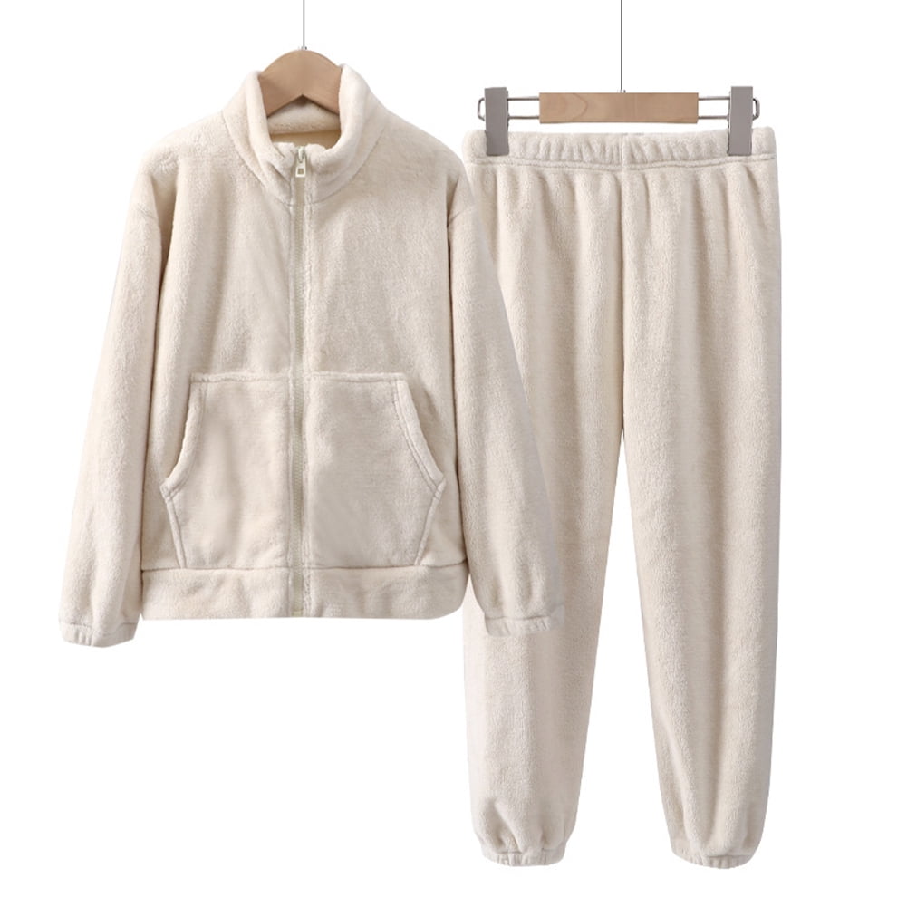 Qudderr Youth Kids Flannel Pajamas Set Fall Winter Padded Sleepwear ...