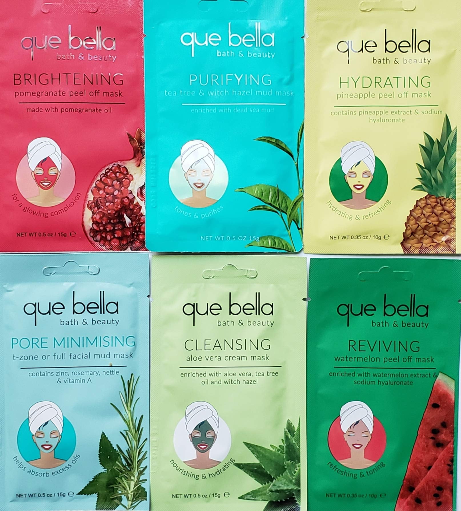 Que Bella Face Mask Pamper Me Gift Set Including 6 Popular Que Bella ...