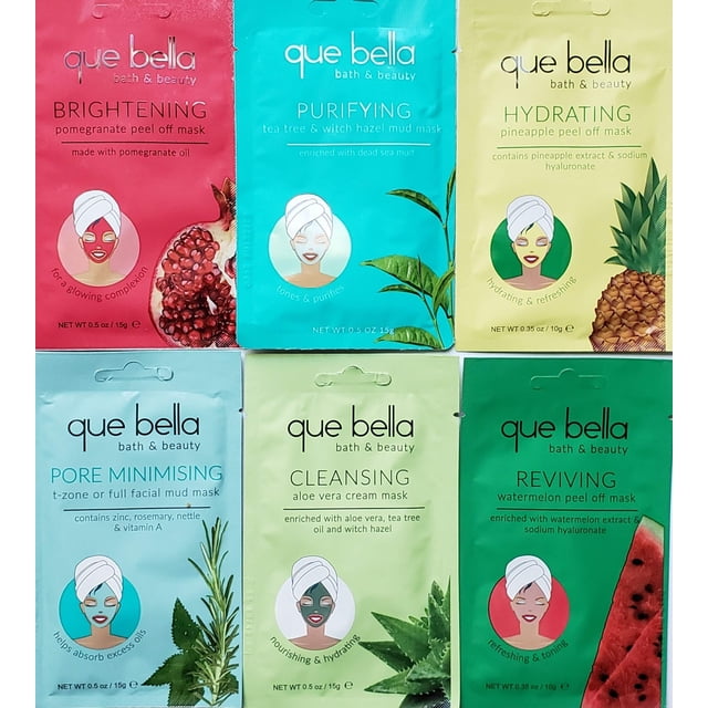 Que Bella Face Mask Pamper Me Gift Set Including 6 Popular Que Bella ...