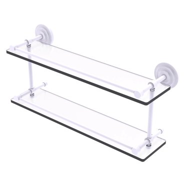22 Inch Tempered Double Glass Shelf with Gallery Rail - Walmart.com