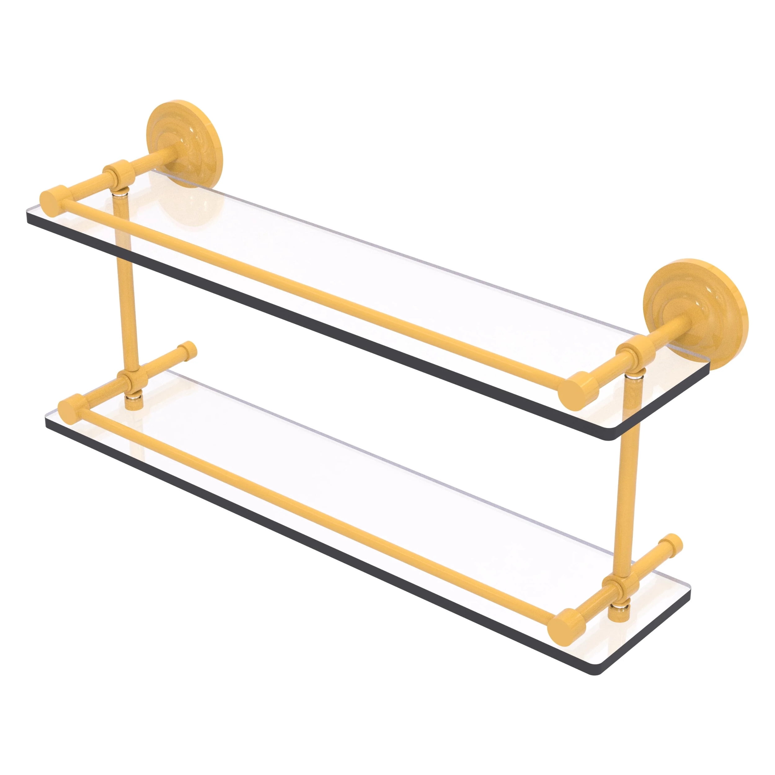 Que New Collection Double Glass Shelf with Gallery Rail - Walmart.com