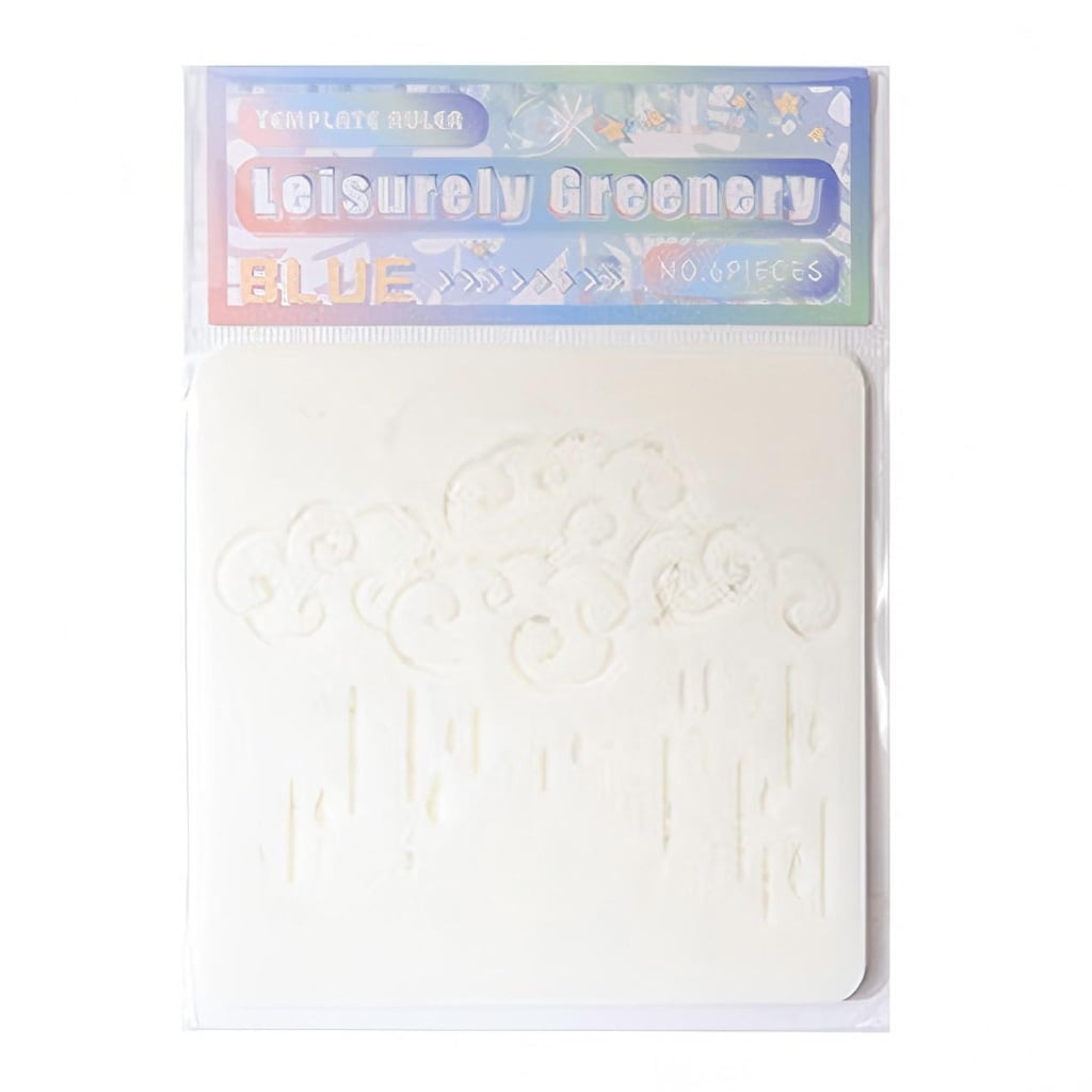 QueMer 6 Pcs Leaves Stencils Art and Craft Stencils PET Cloud Drawing ...