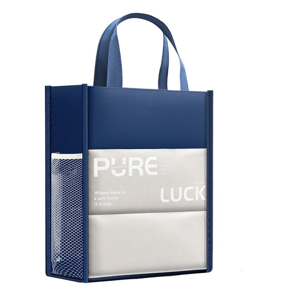 QueMer High Capacity File Storage Bag Handheld Canvas Book Bag ...