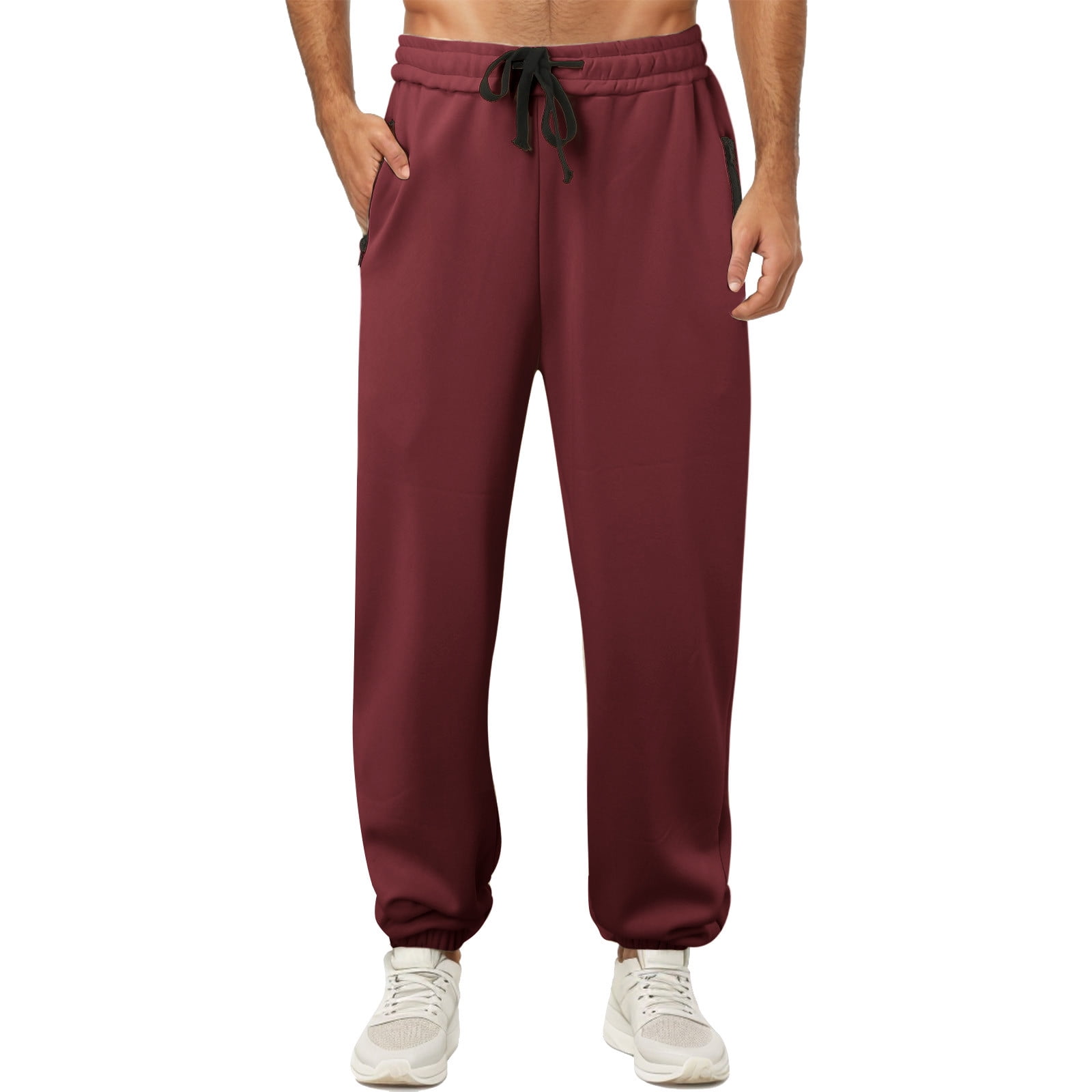 Quealent Men's Cotton Active Athletic Casual Jogger Running Sweatpants ...